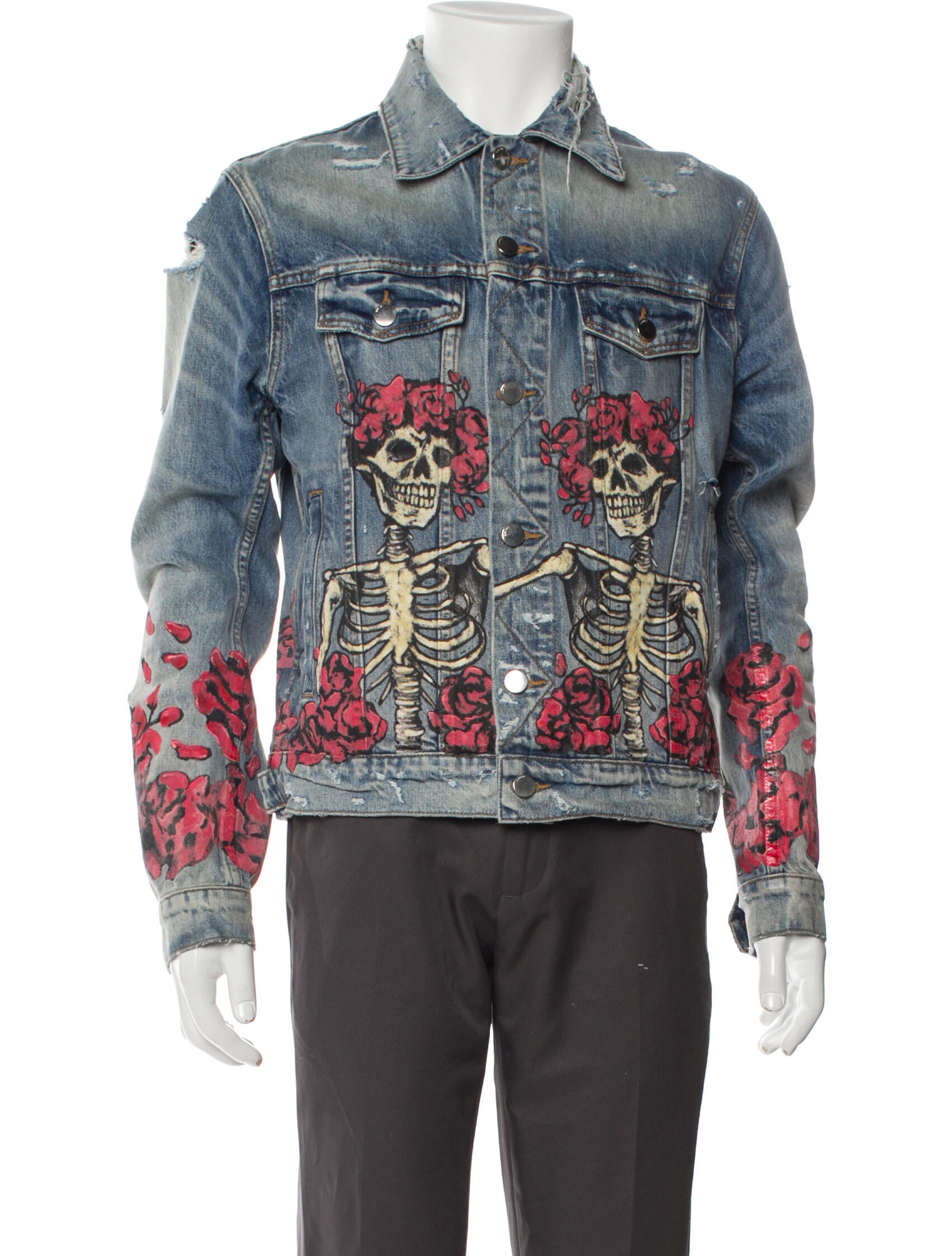 Amiri Graphic Print Denim Jacket - Blue Outerwear, Clothing ...