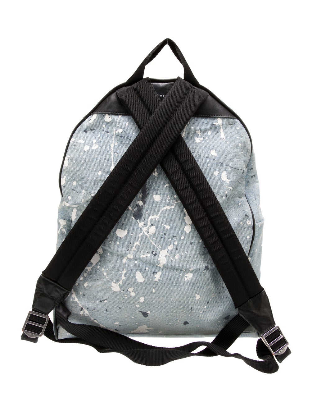 Amiri Leather-Trimmed Denim Backpack - Blue Backpacks, Bags ...