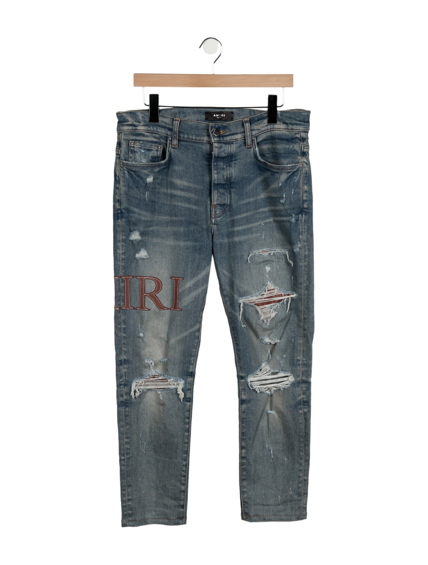 Amiri Slim Fit Jeans - Blue, 11" Rise Jeans, Clothing - AMIRI49025 ...