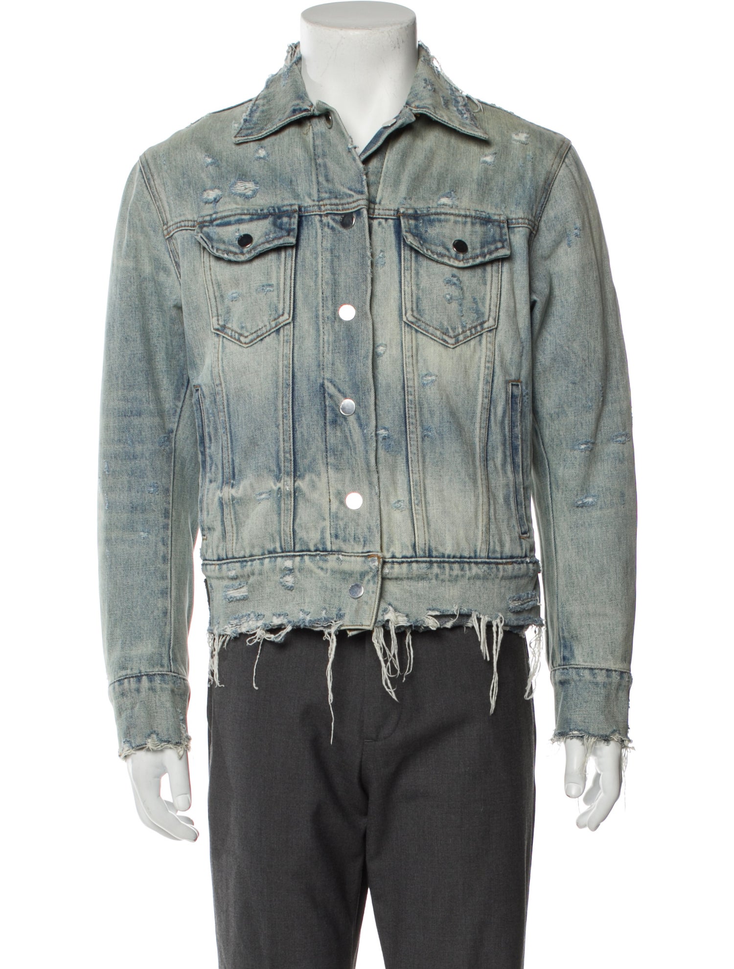 Amiri Printed Denim Jacket - Blue Outerwear, Clothing - AMIRI49638 | The RealReal