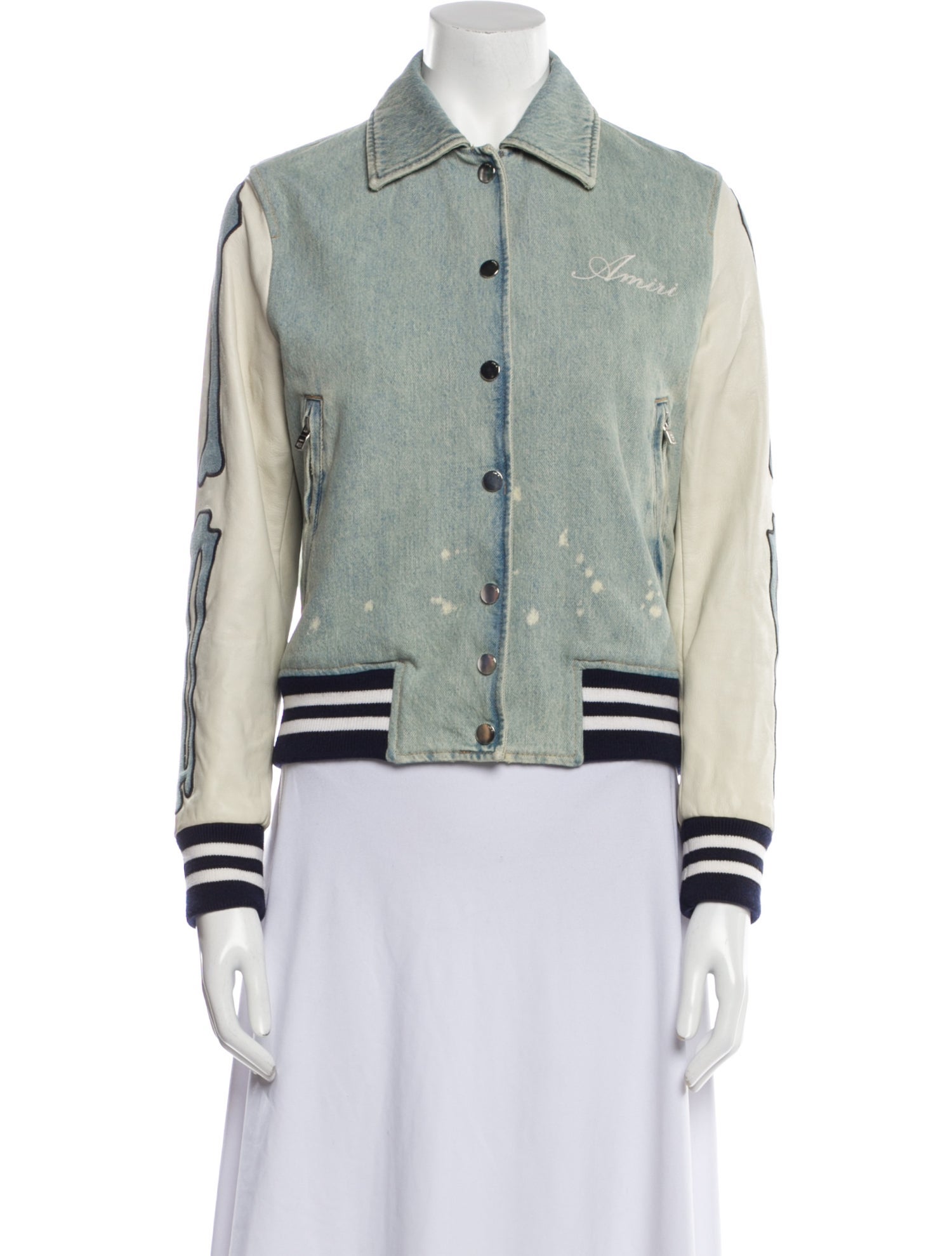 Amiri Colorblock Pattern Denim Jacket - Blue Jackets, Clothing ...
