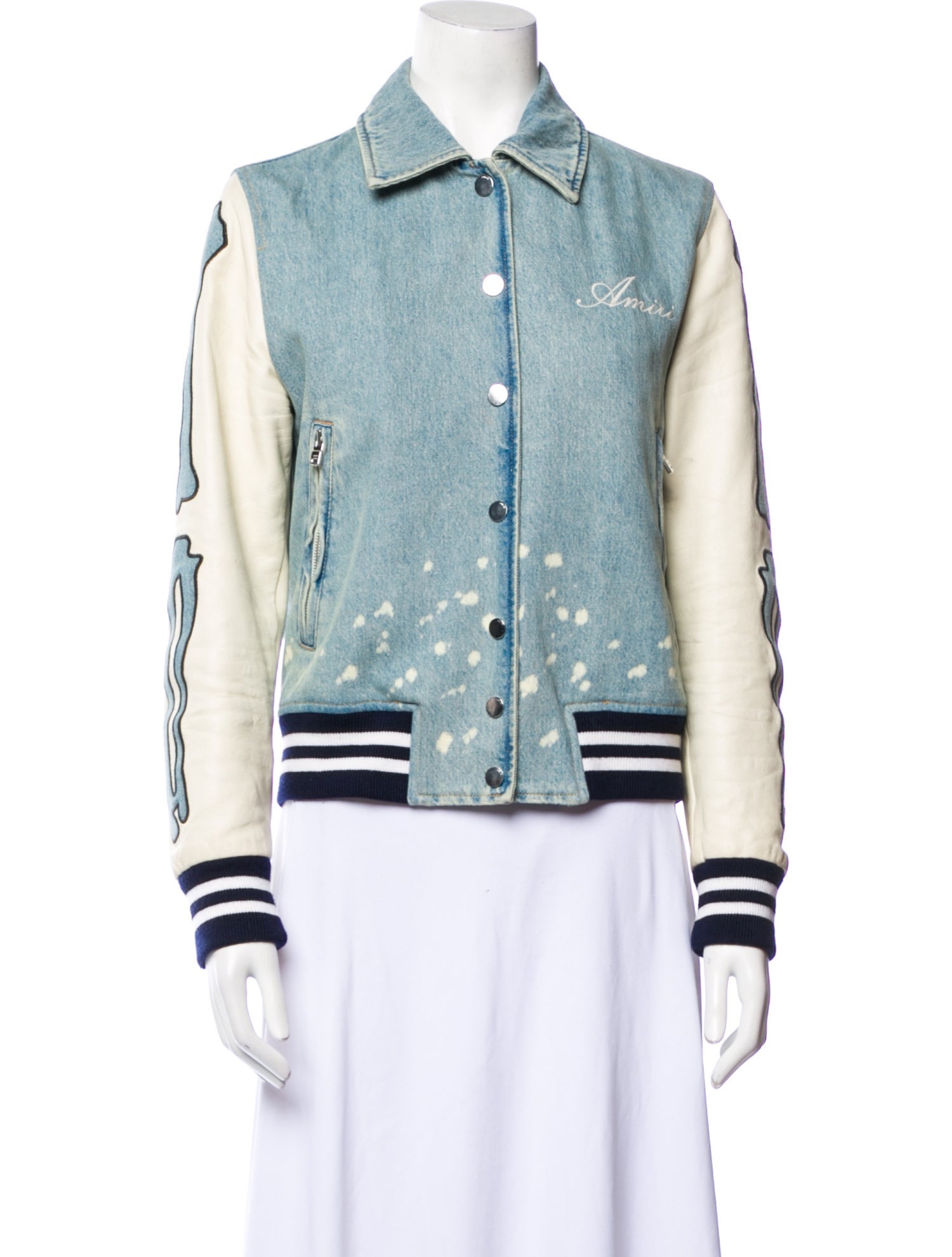 Amiri Colorblock Pattern Denim Jacket - Blue Jackets, Clothing ...