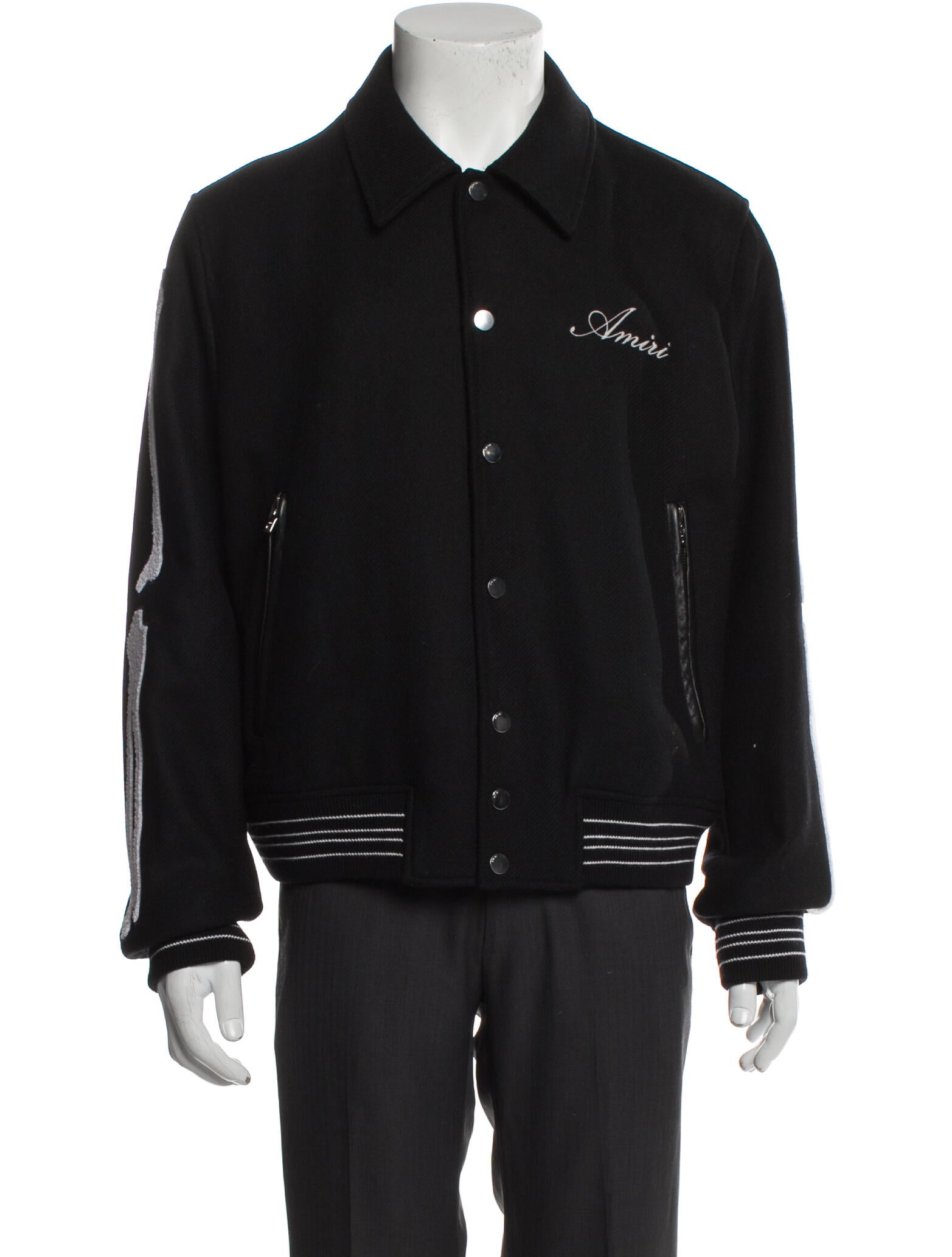 Amiri Wool Varsity Jacket w/ Tags - Black Outerwear, Clothing ...