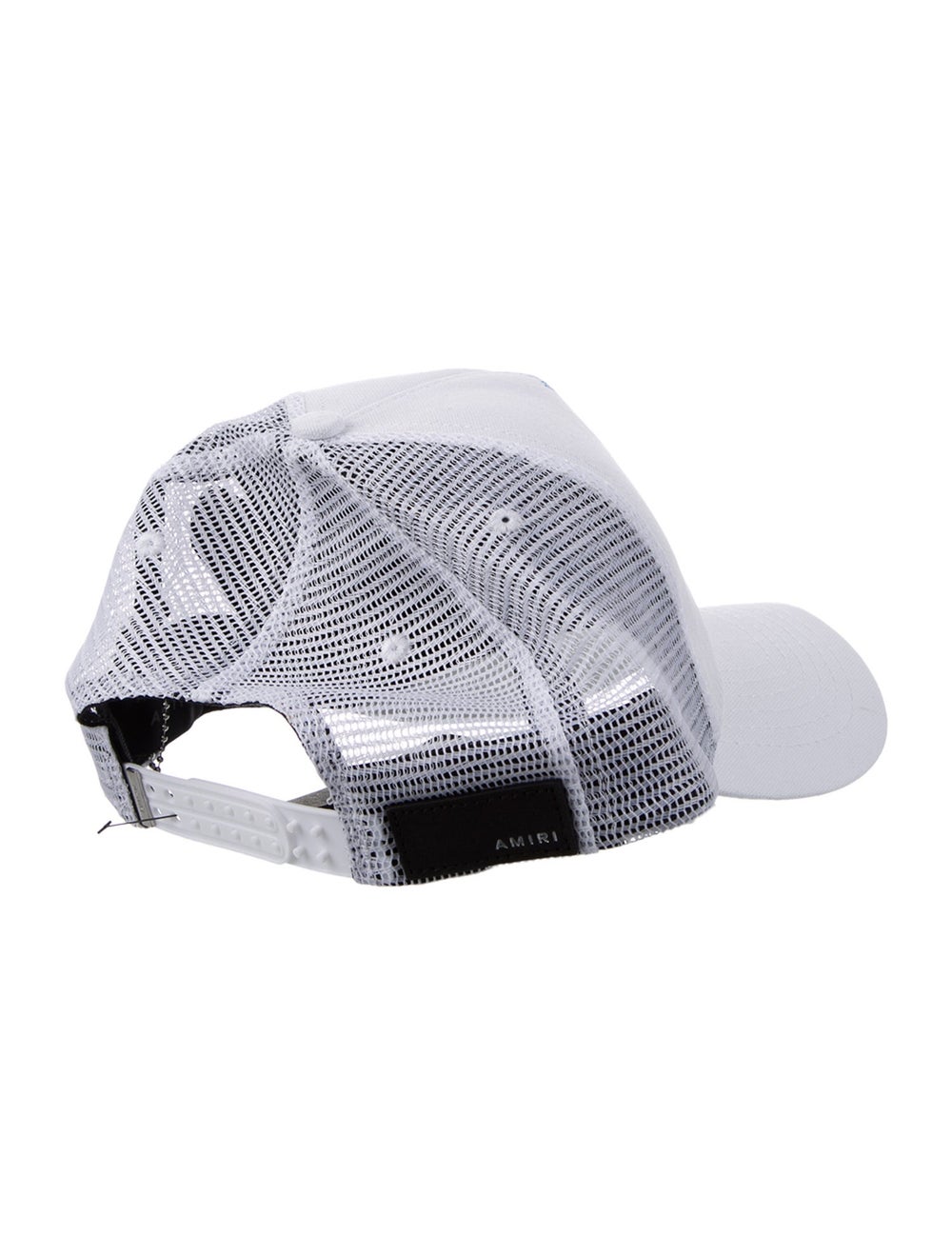 Amiri Men's white and blue Amari trucker hat with mes… - Gem