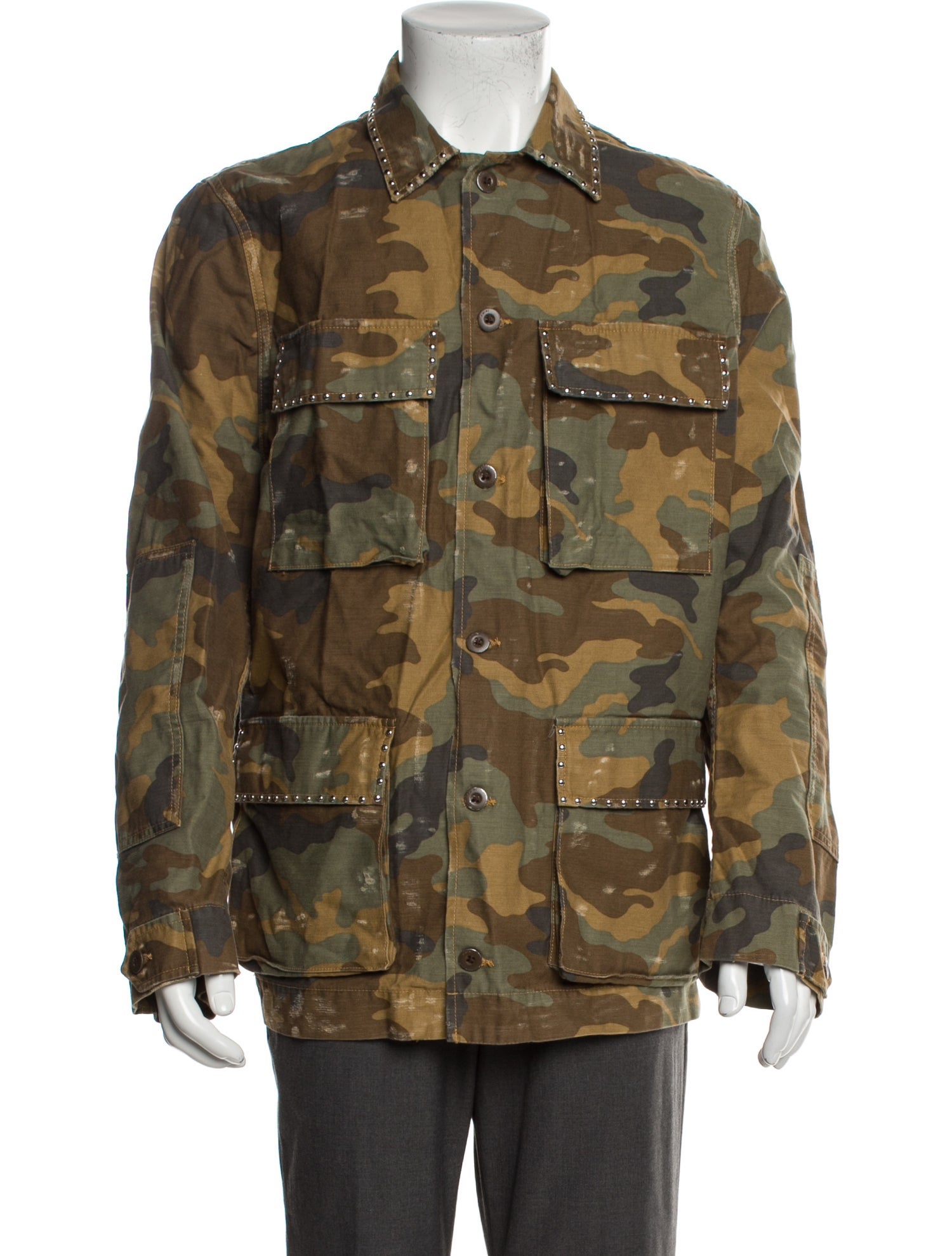 Amiri Camouflage Print Utility Jacket - Green Outerwear, Clothing ...