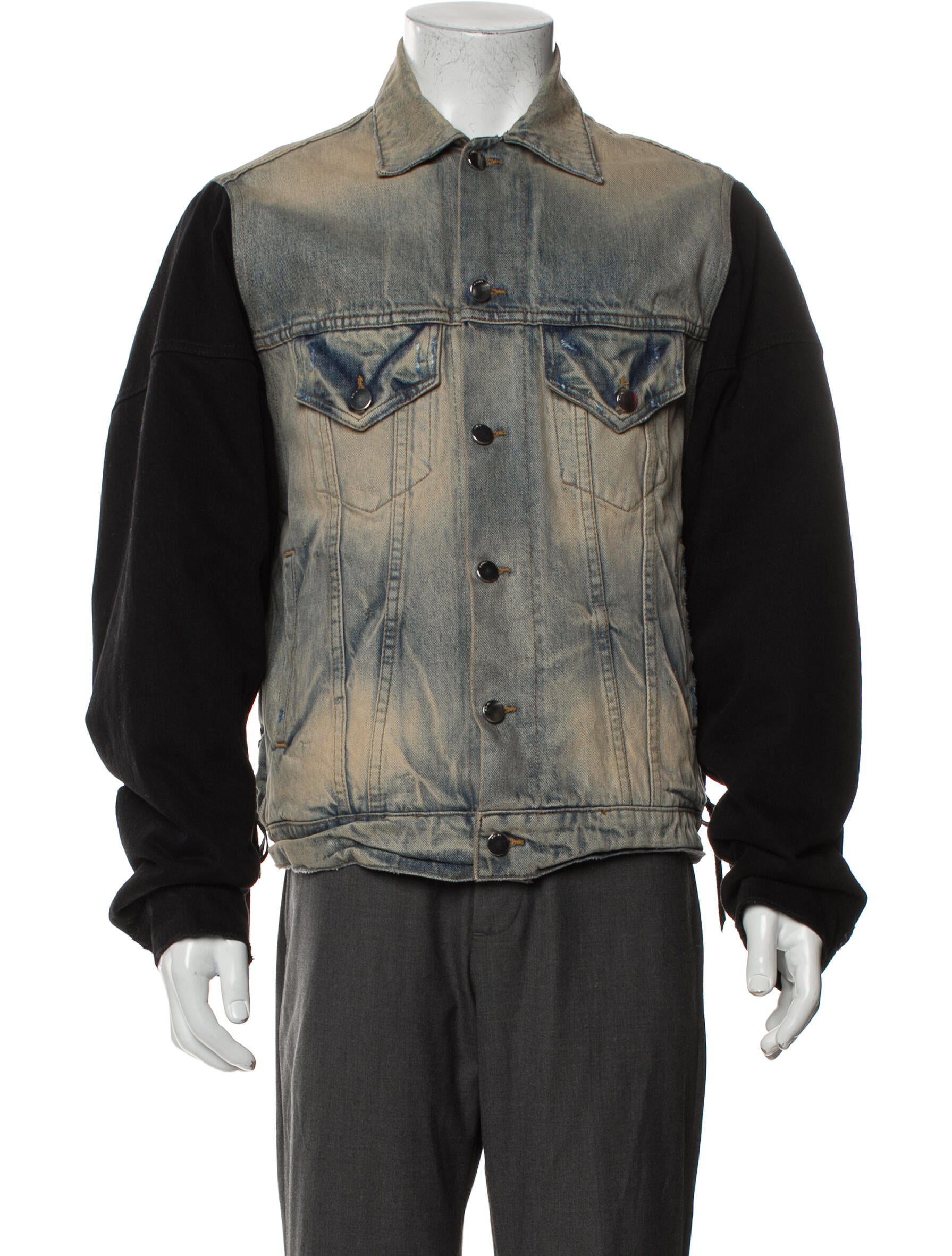 Amiri Colorblock Pattern Denim Jacket - Blue Outerwear, Clothing ...