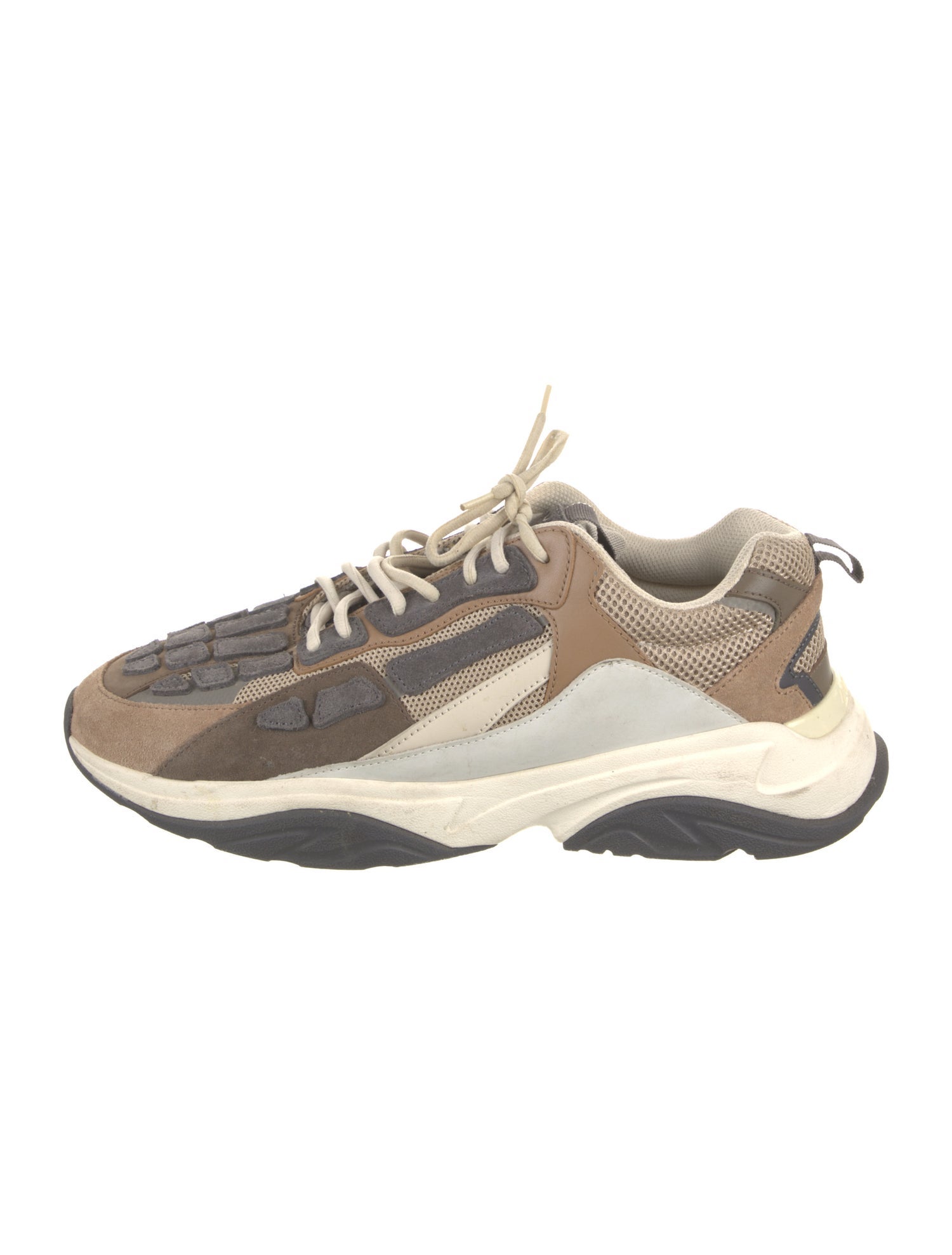 Amiri Suede Colorblock Pattern Sneakers - Brown Sneakers, Shoes ...