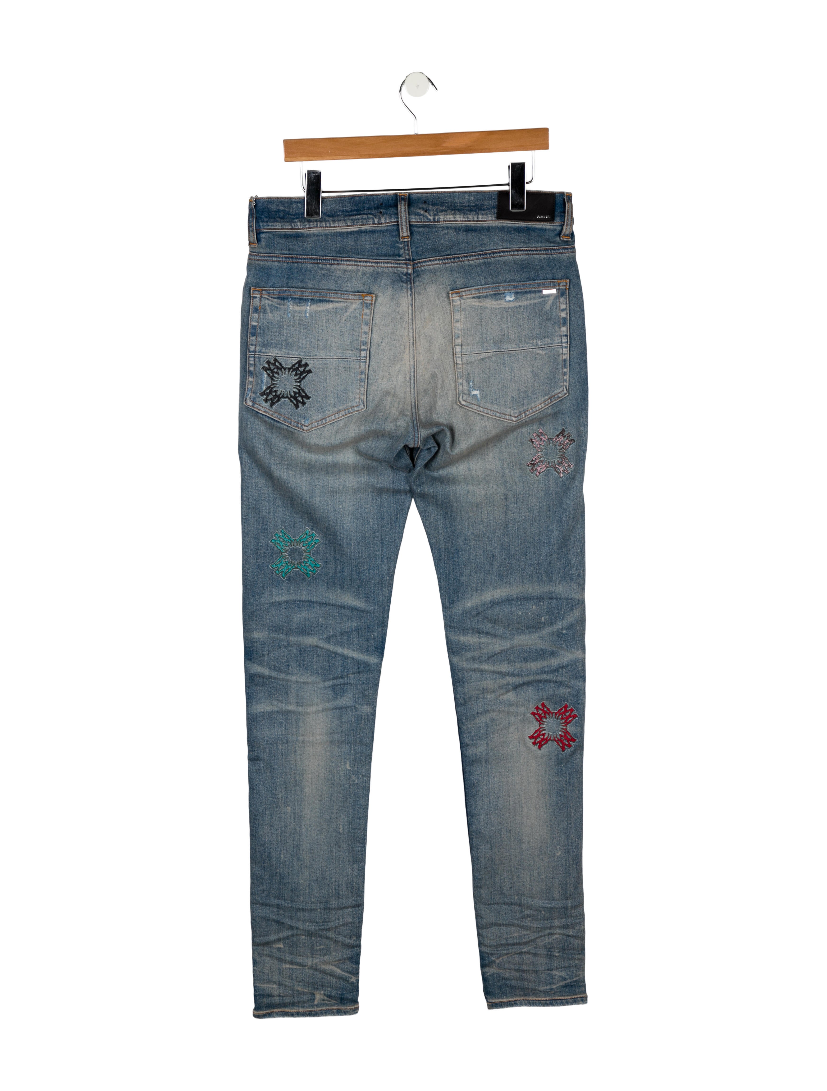 Amiri Skinny Jeans - Blue, 18" Rise Jeans, Clothing - AMIRI57317 | The ...