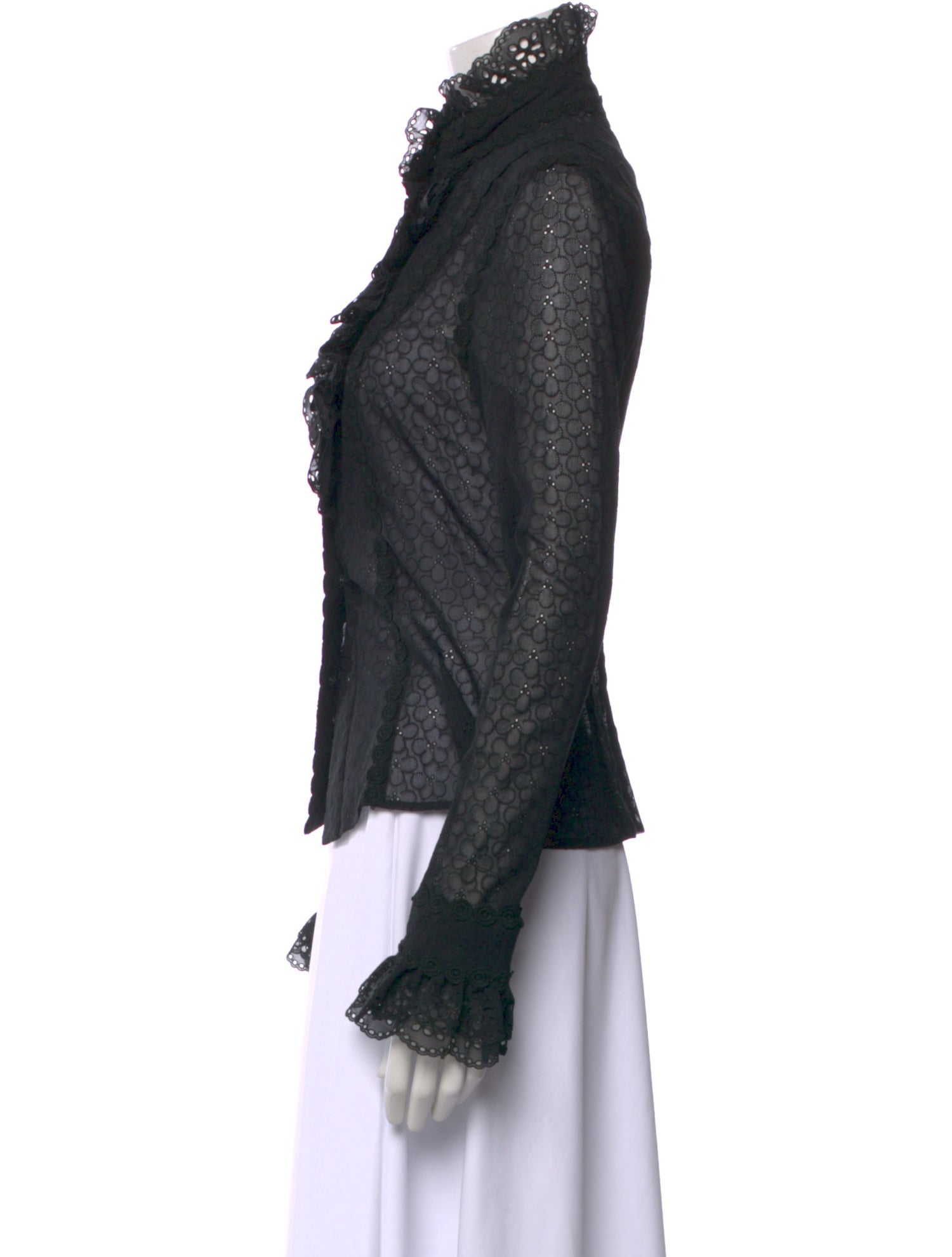 Andrew Gn Vintage Lace Pattern Blouse - Black Tops, Clothing - AND30205 ...