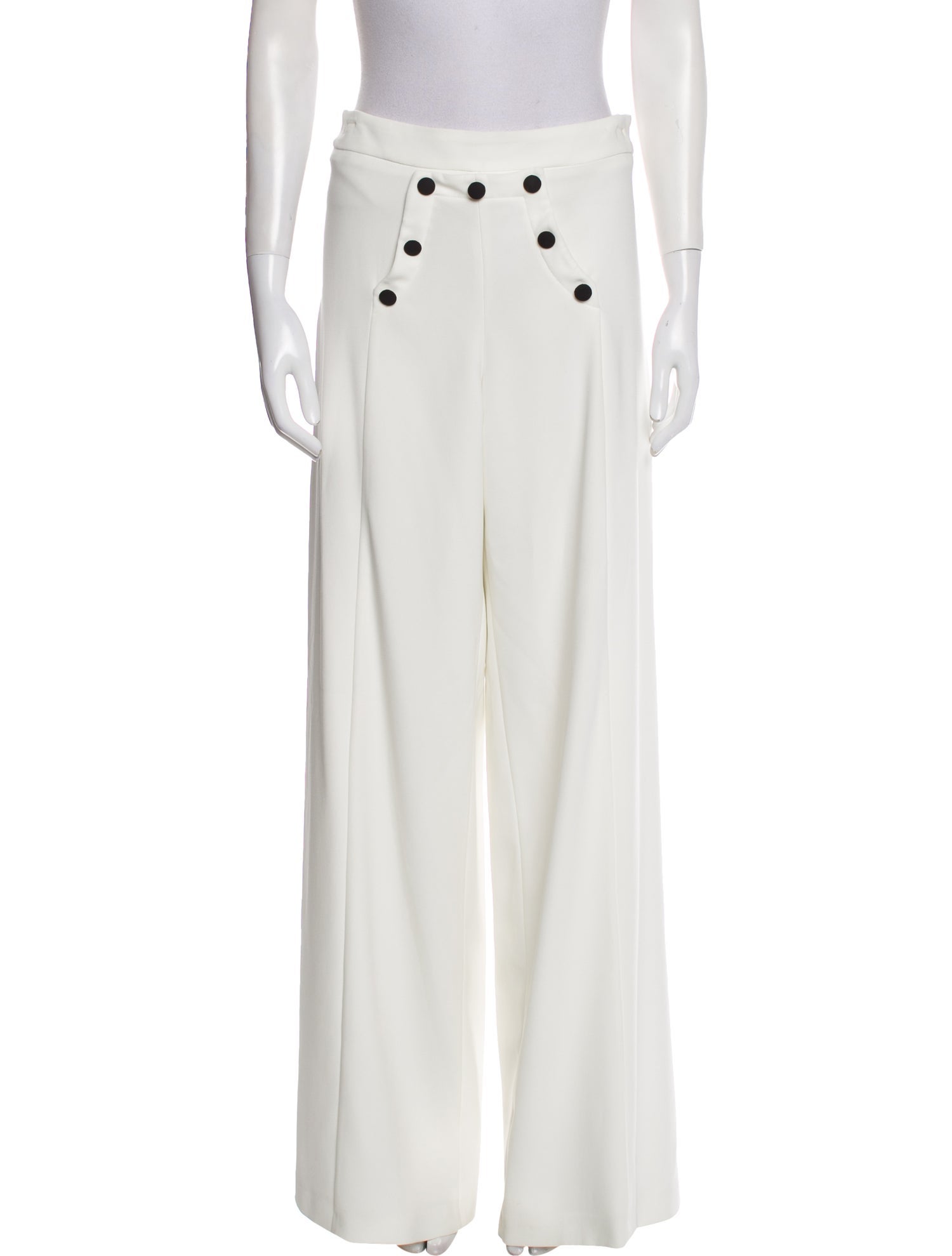 Anne Fontaine Wide Leg Pants - White, 12.25" Rise Pants, Clothing ...