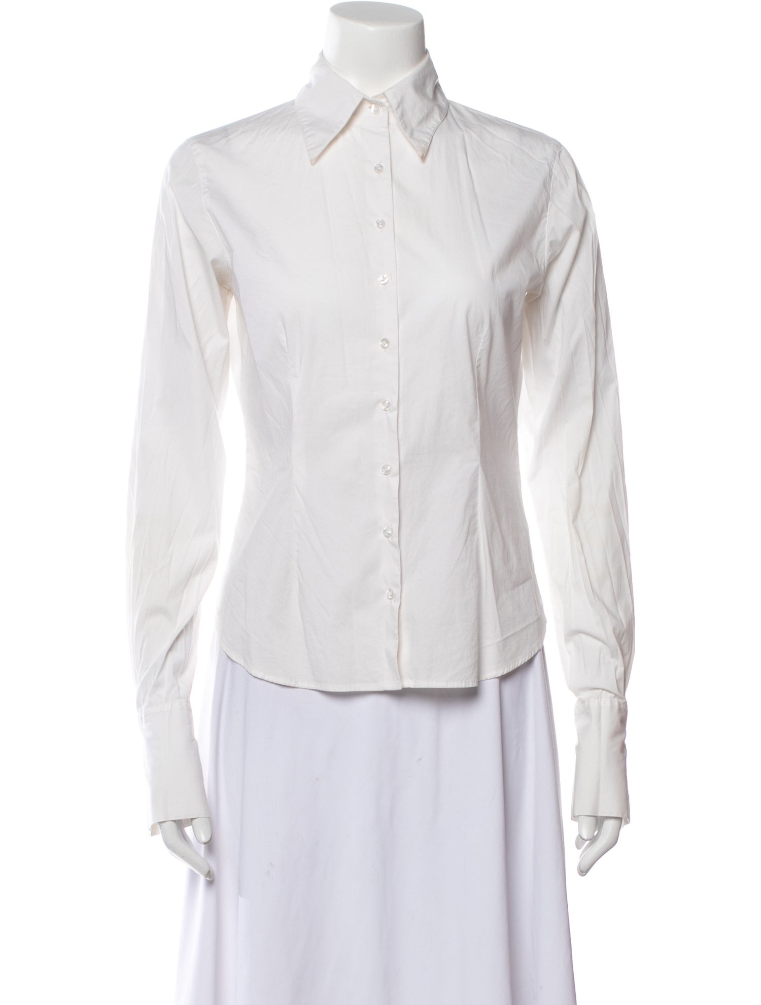 Anne Fontaine Long Sleeve Button-Up Top - White Tops, Clothing ...