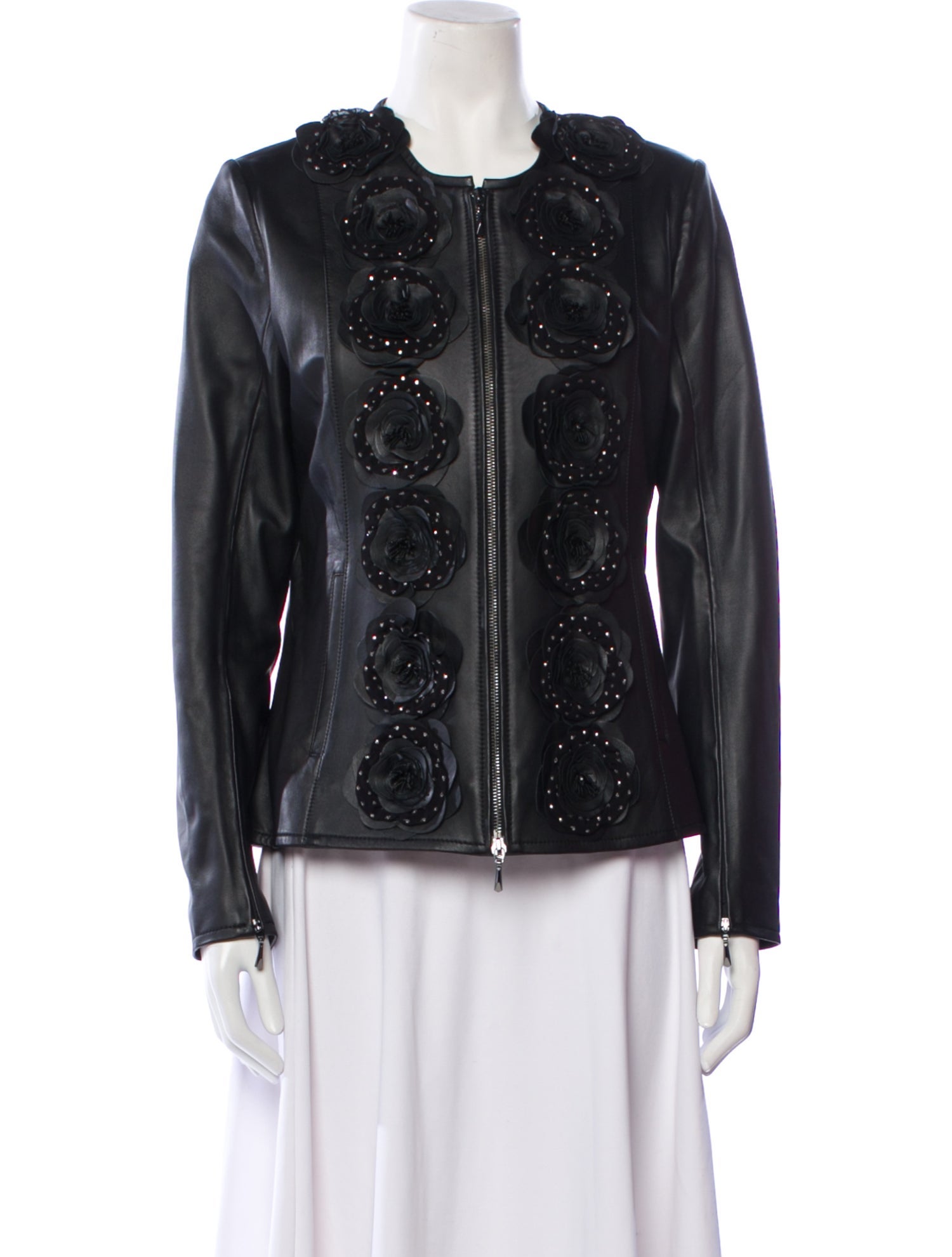 Anne Fontaine Leather Evening Jacket - Black Jackets, Clothing ...