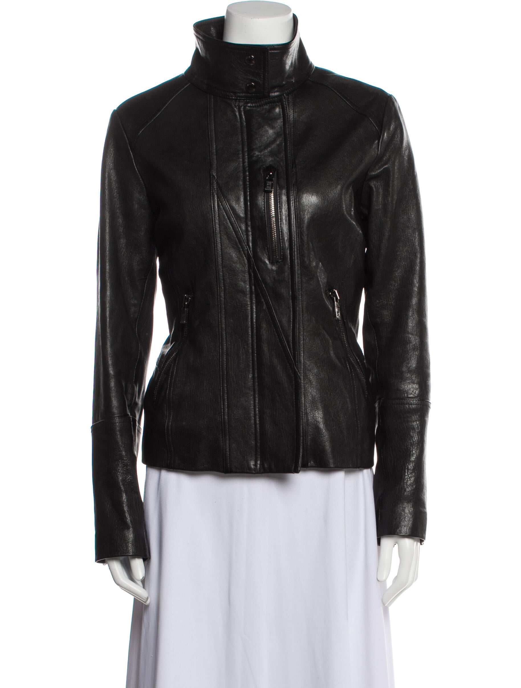 Andrew Marc Leather Biker Jacket - Black Jackets, Clothing - ANM23212 ...