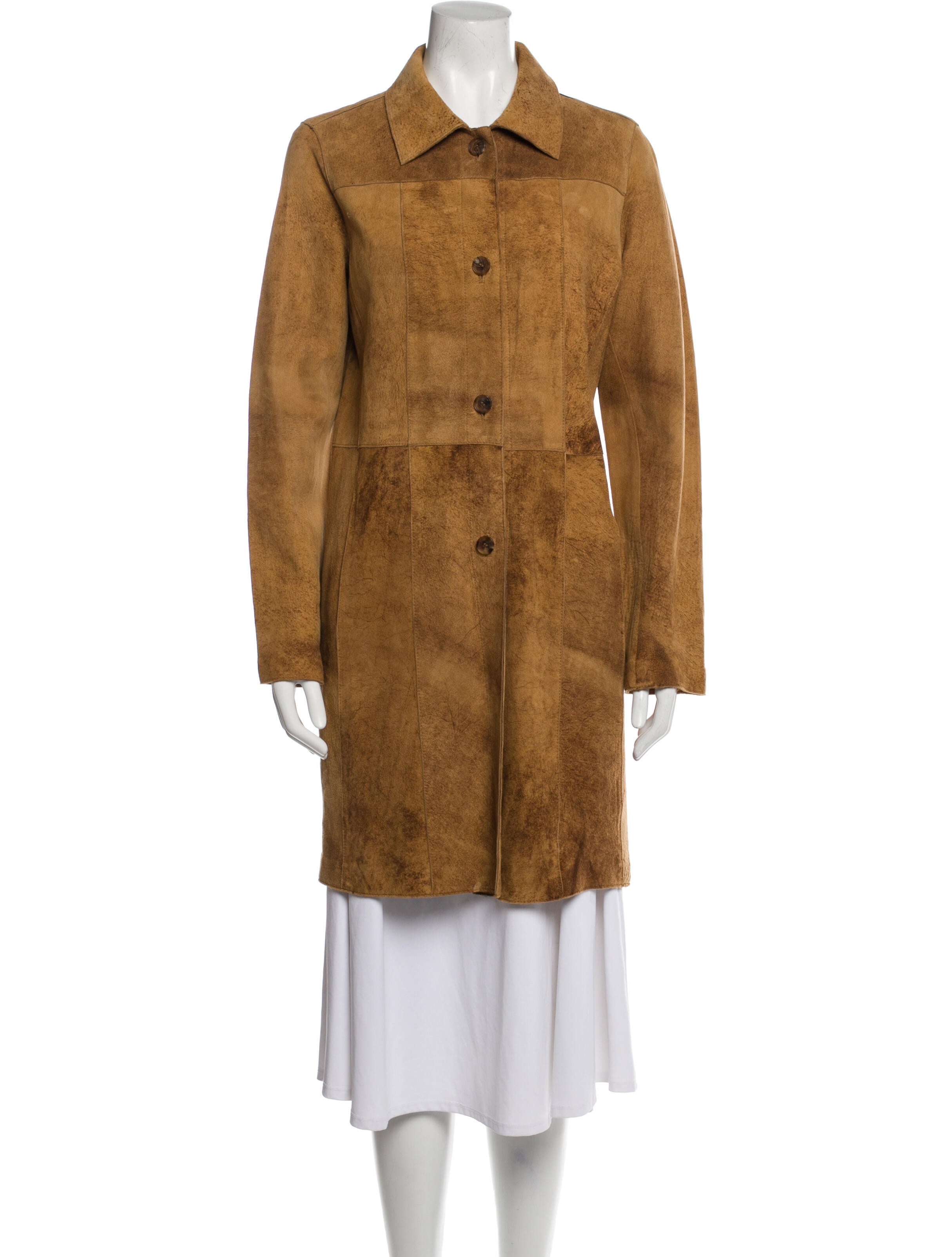 Andrew Marc Leather Trench Coat - Brown Coats, Clothing - ANM23505 ...