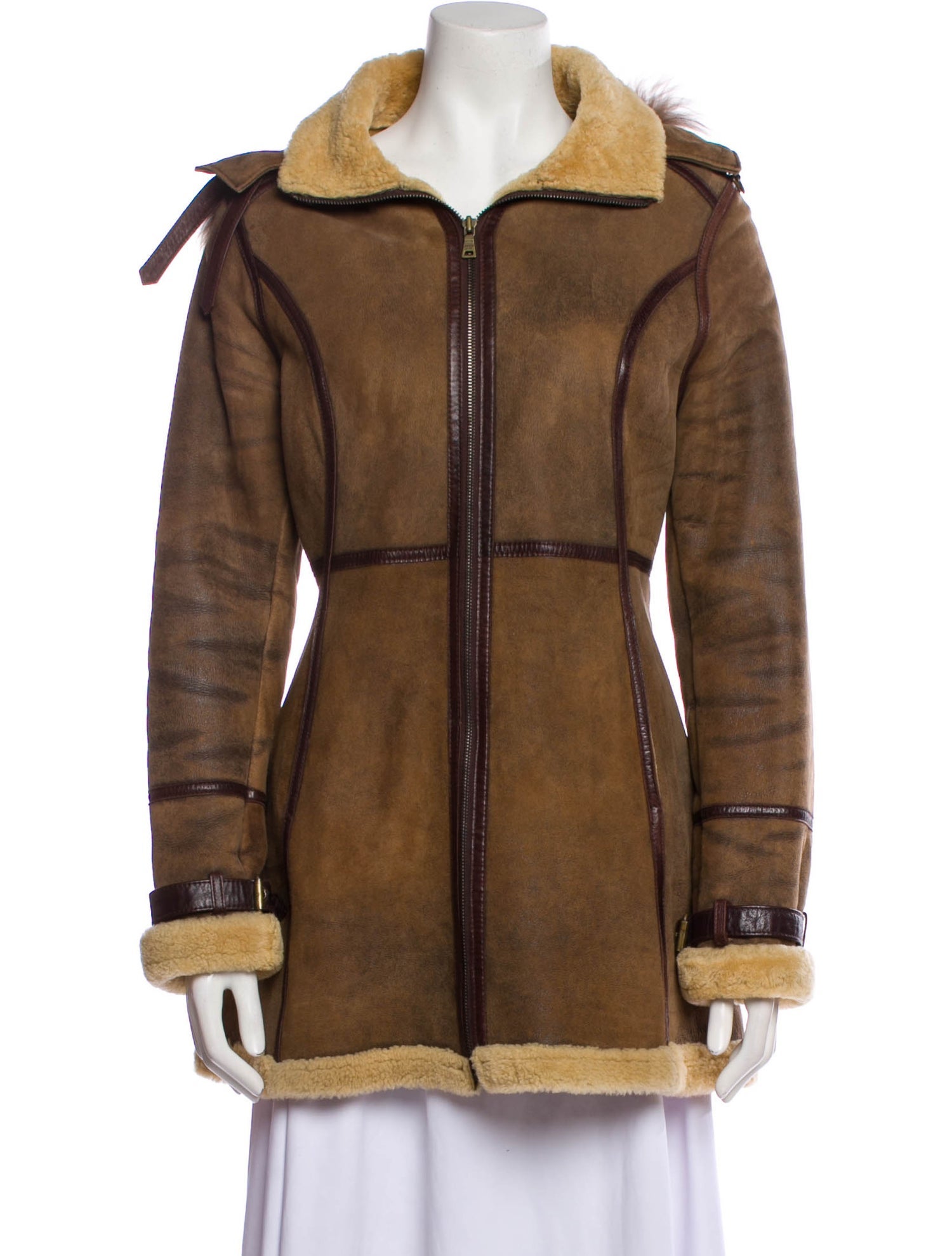 Andrew Marc Shearling Fur Coat - Brown Coats, Clothing - ANM25038 | The ...