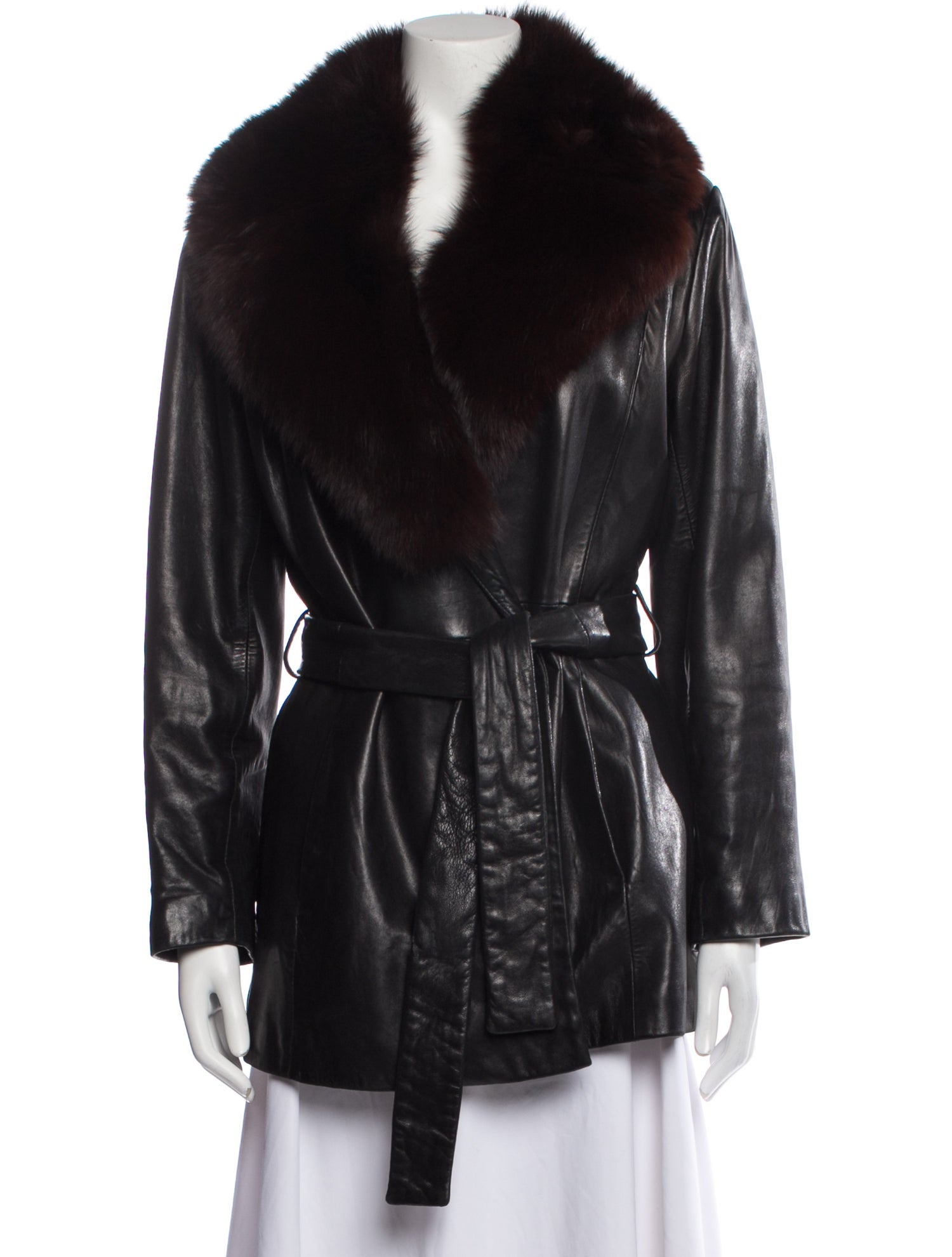 Andrew Marc Leather Fur Coat - Black Coats, Clothing - ANM25635 | The ...