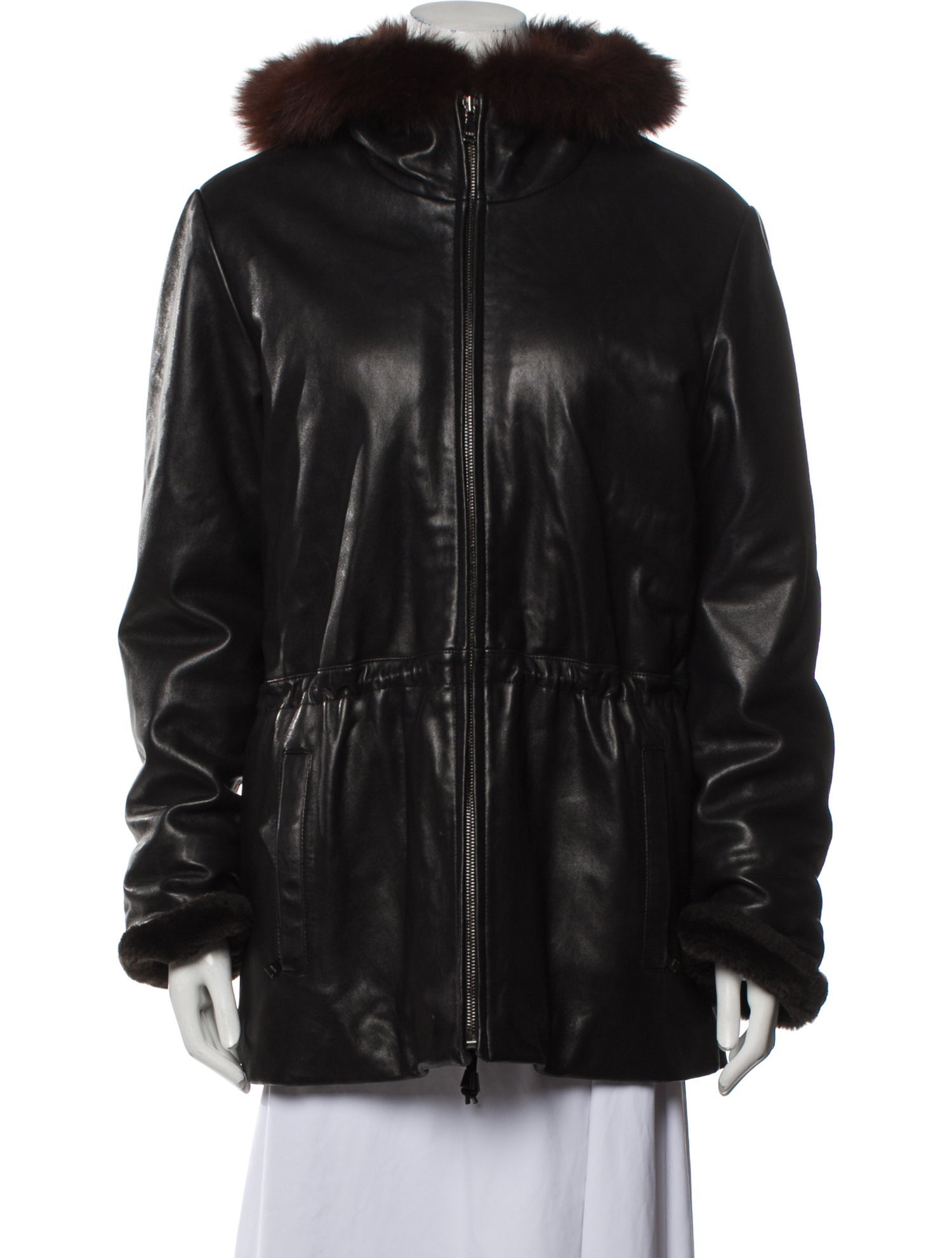 Andrew Marc Leather Fur Coat - Brown Coats, Clothing - ANM25689 | The ...