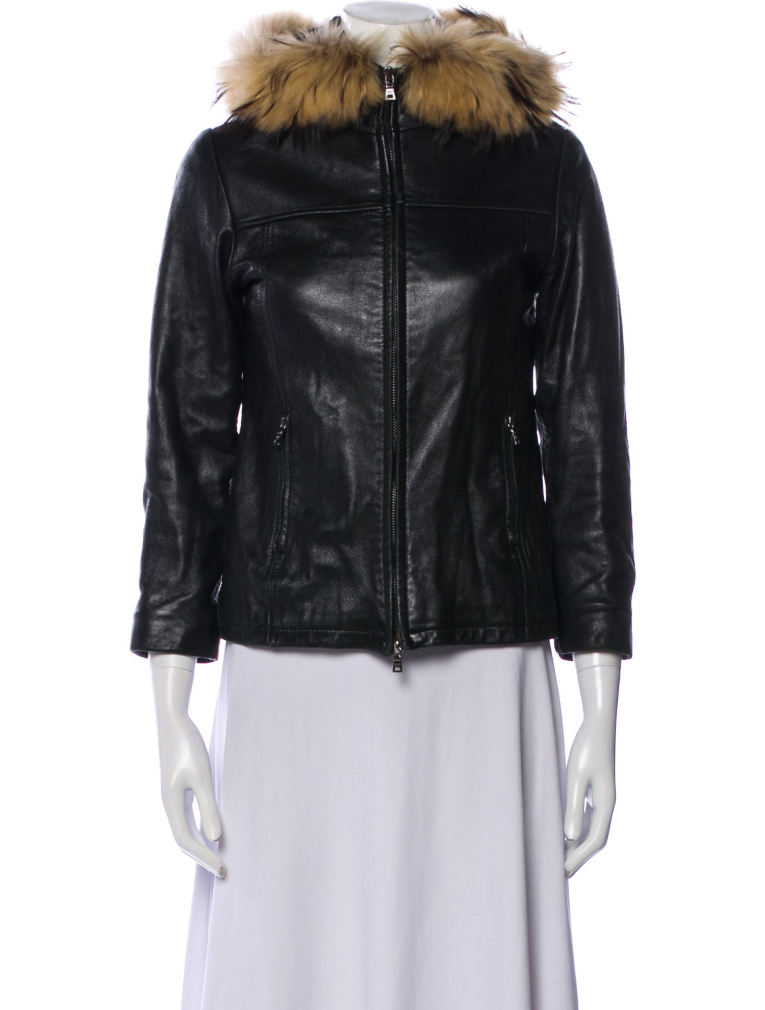 Andrew Marc Leather Fur Jacket - Black Jackets, Clothing - ANM25952 ...