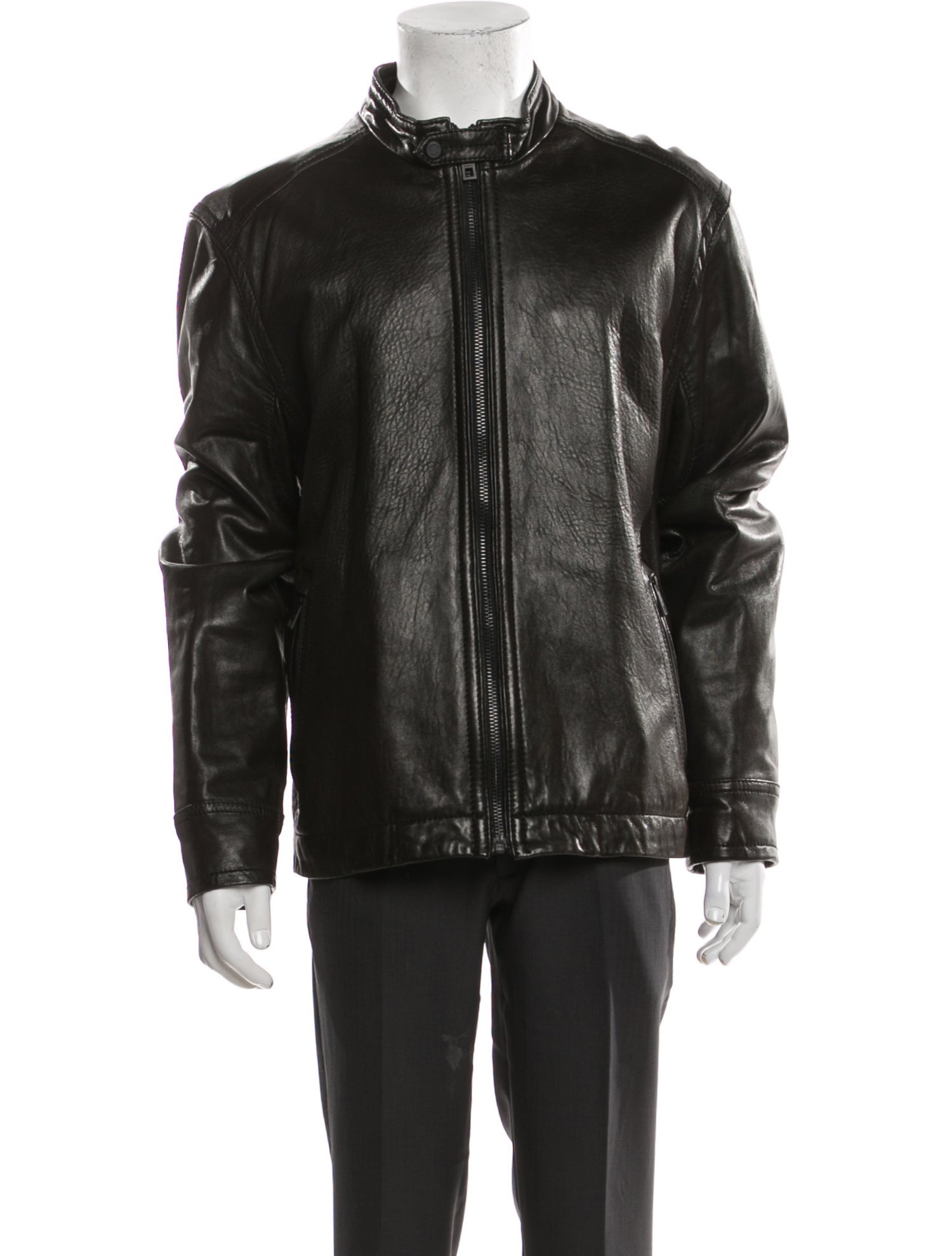 Andrew Marc Leather Moto Jacket - Brown Outerwear, Clothing - ANM26391 ...