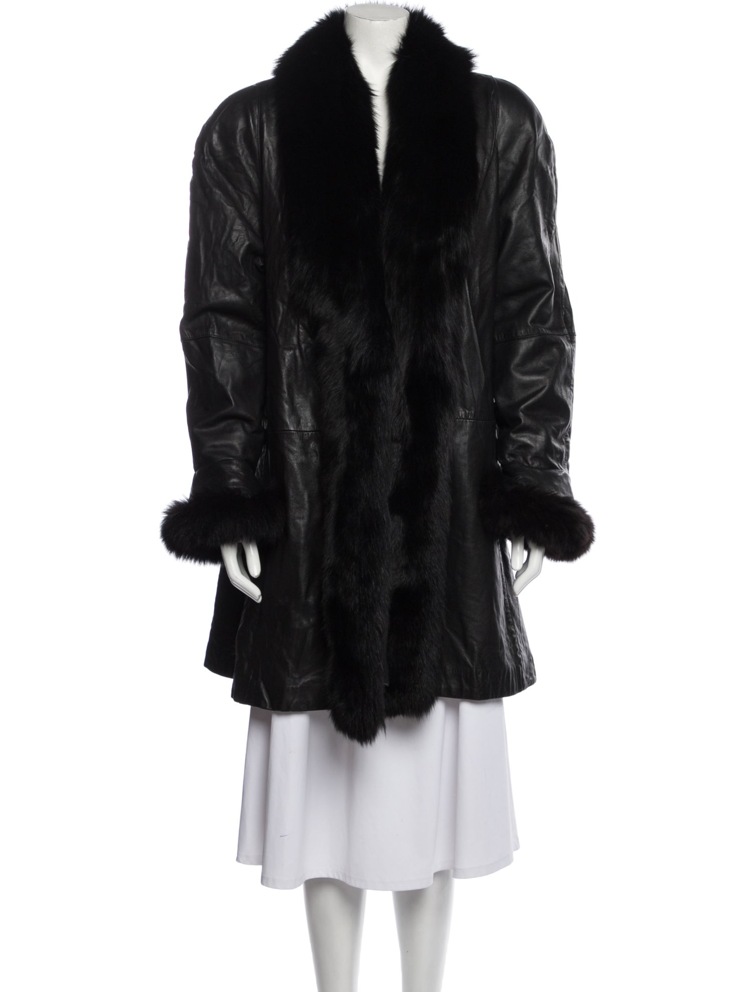 Andrew Marc Leather Fur Coat - Black Coats, Clothing - ANM27024 | The ...