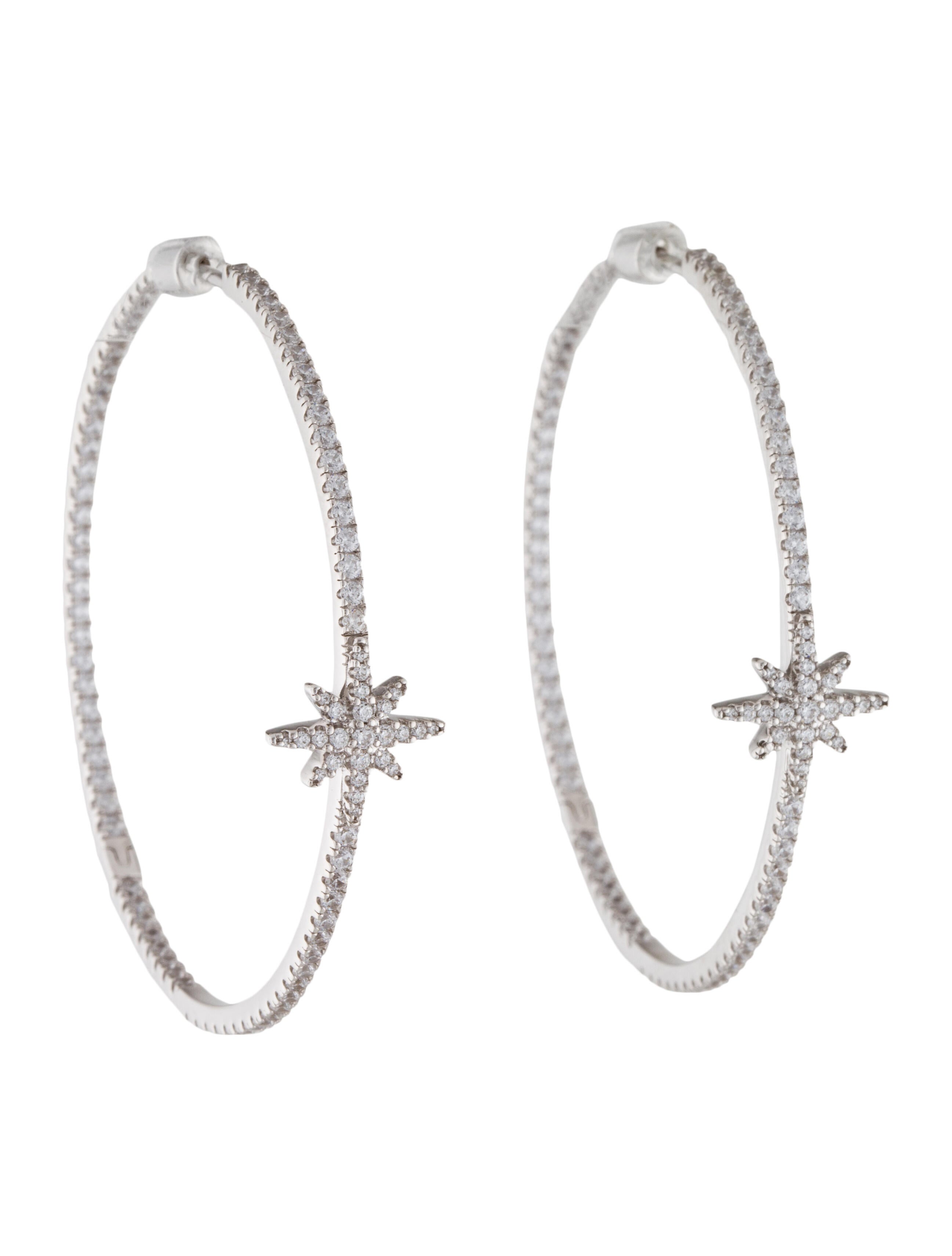 APM Monaco Crystal Météorites Hoop Earrings - Rhodium-Plated Sterling ...