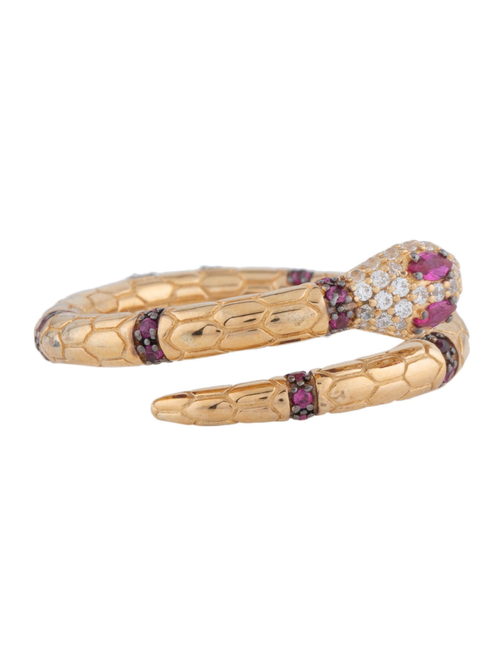 APM Monaco CZ Egyptian Tribute Snake Ring - Sterling Silver Cocktail ...