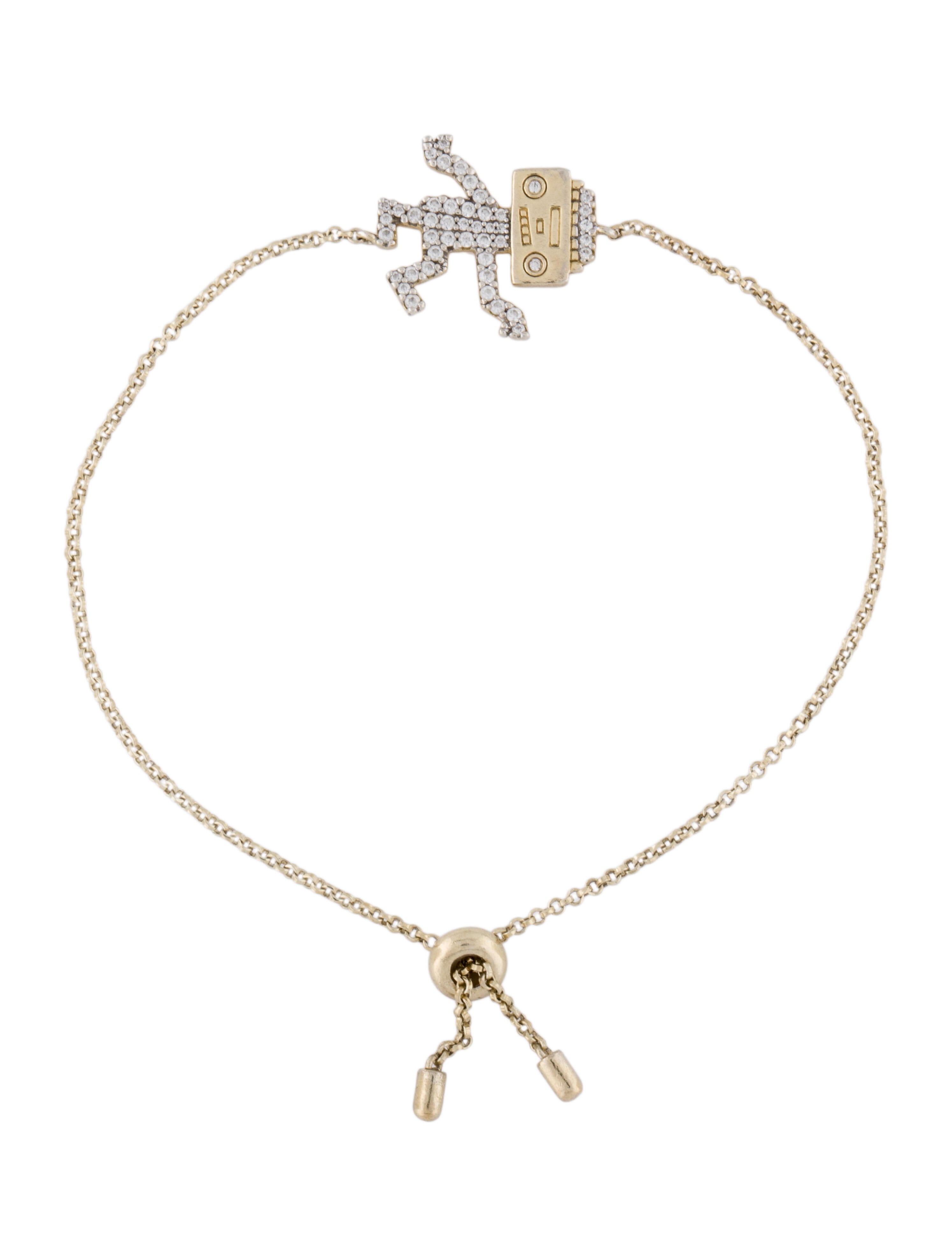 APM Monaco Crystal Dancing Robot Bracelet - 18K Vermeil Link, Bracelets ...