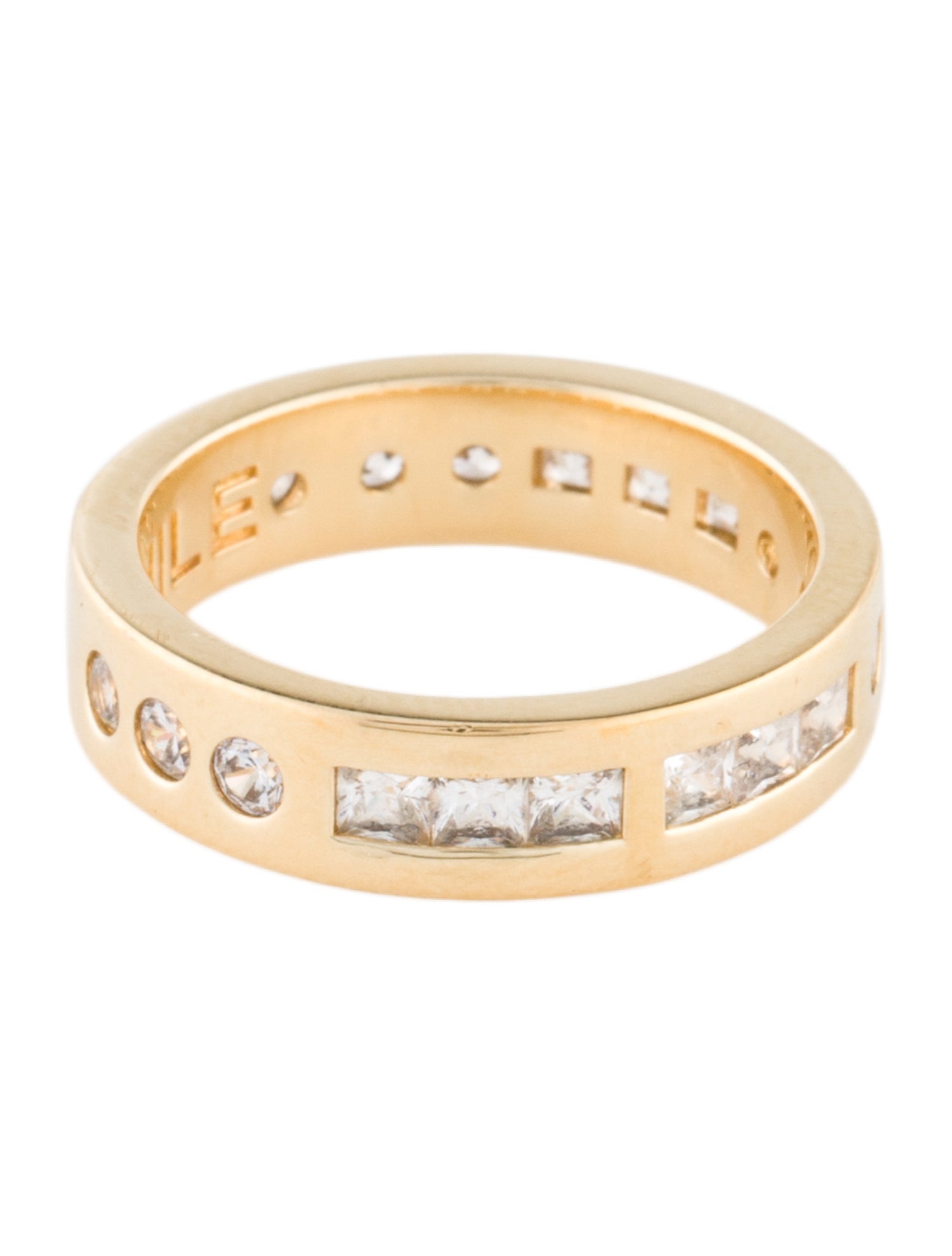 APM Monaco Smile Morse Code Ring - Clear, 18K Yellow Gold-Plated Band ...
