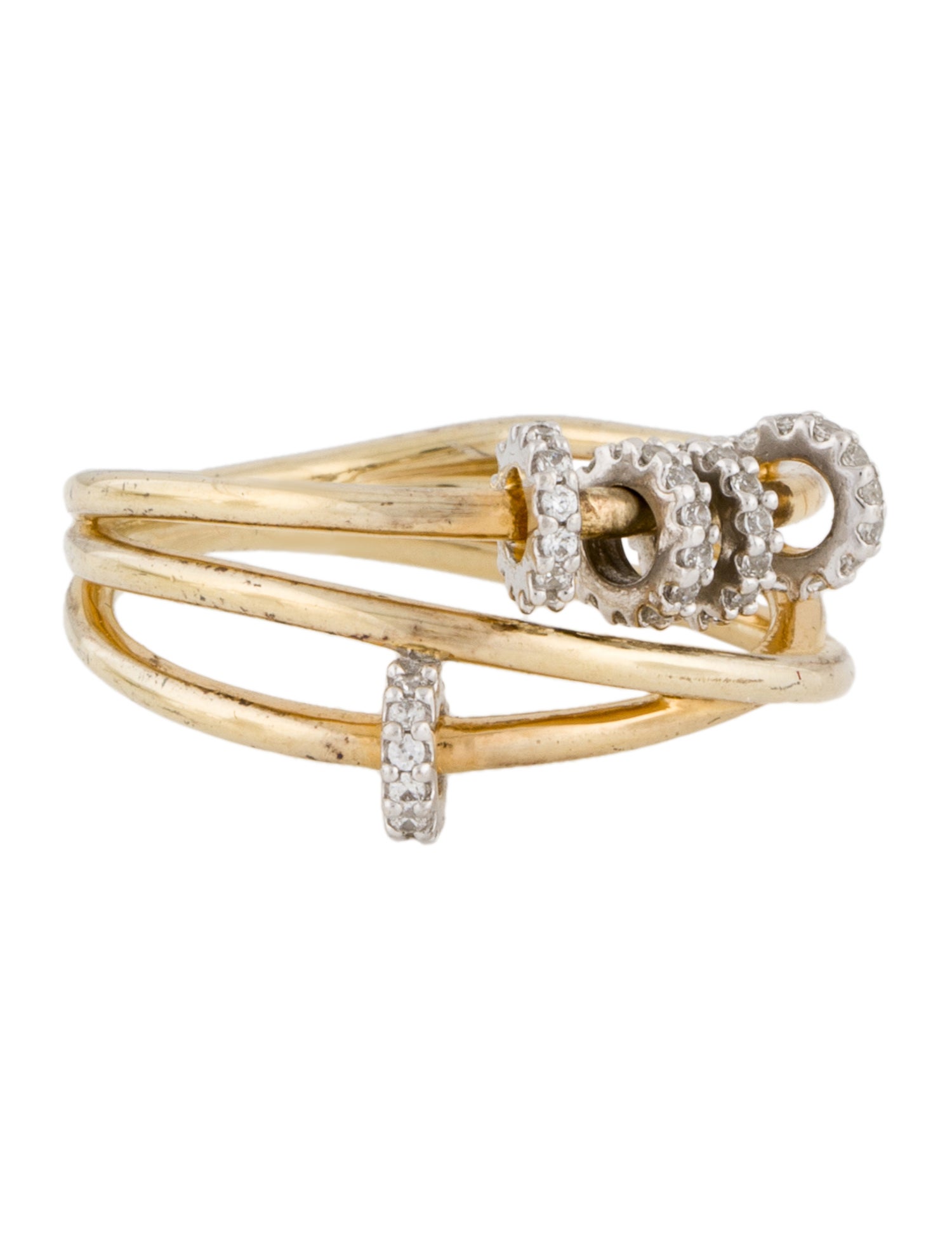 APM Monaco Cubic Zirconia Triple Band Ring - Sterling Silver Band ...