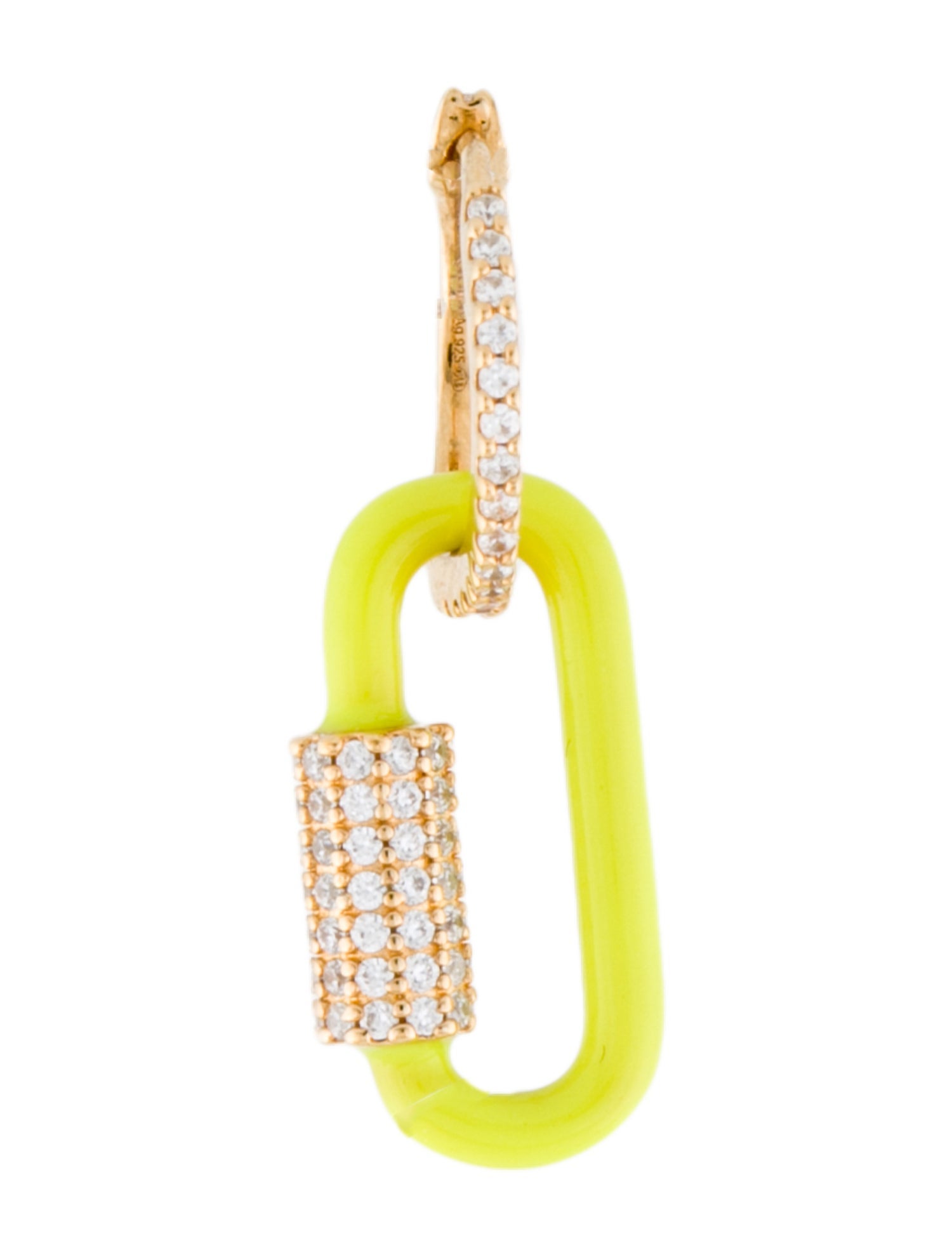 APM Monaco Crystal & Enamel Drop Hoop Single Earring - Yellow, Gold ...