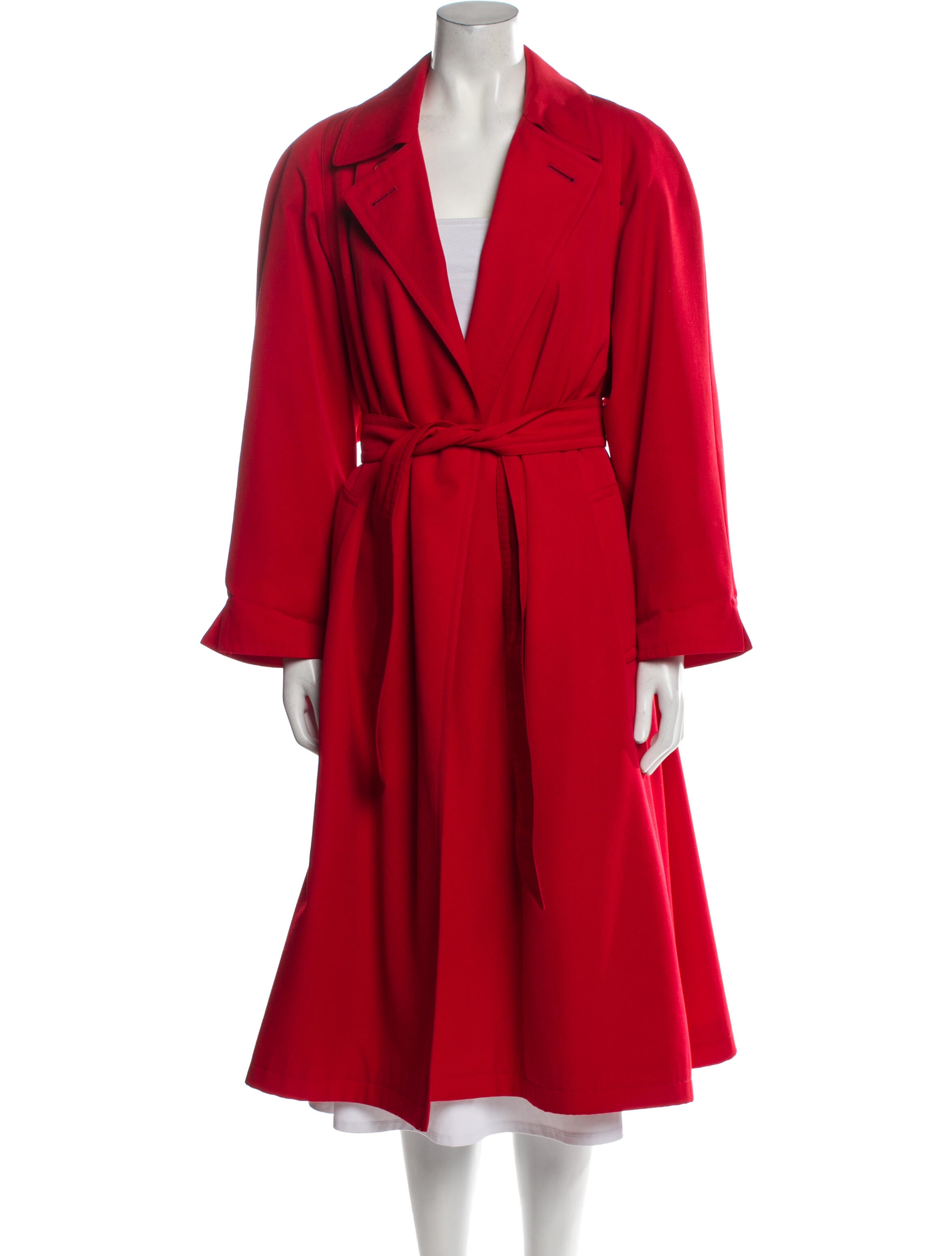 Aquascutum Virgin Wool Trench Coat - Red Coats, Clothing - AQS22235 ...