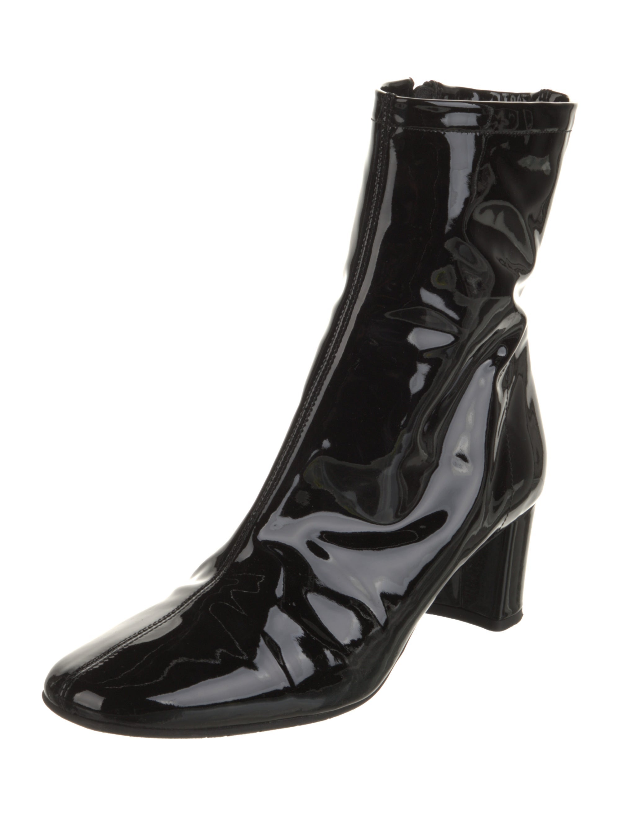Aquazzura Patent Leather Sock Boots - Black Boots, Shoes - AQZ63028 ...