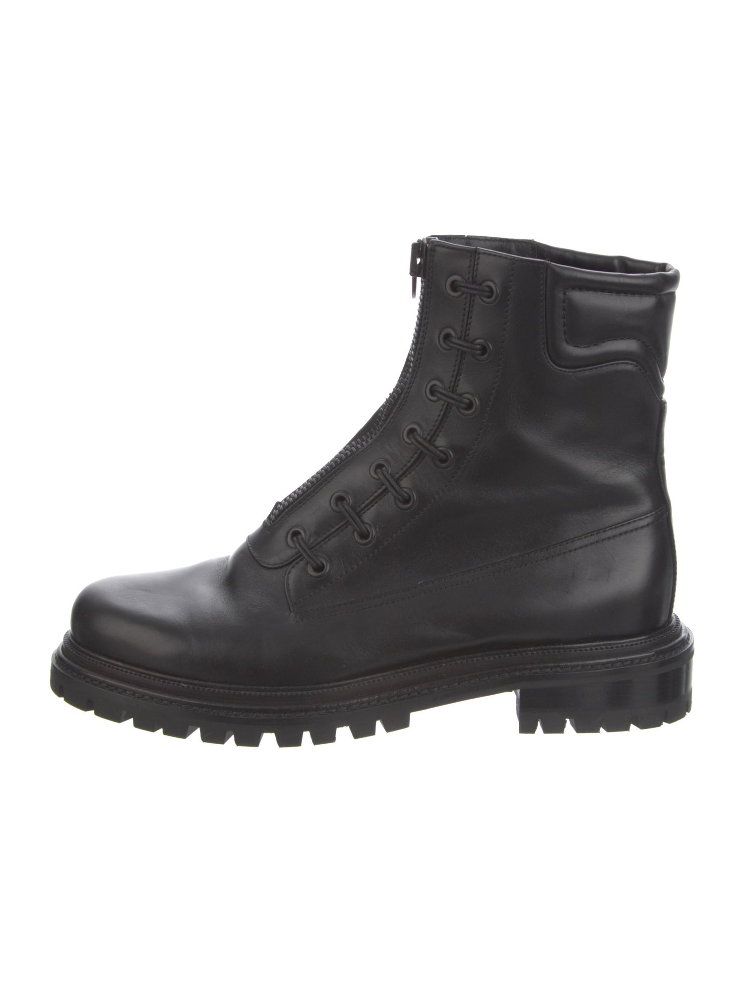 Christian Dior Leather Lasercut Accents Combat Boots - Black Boots ...