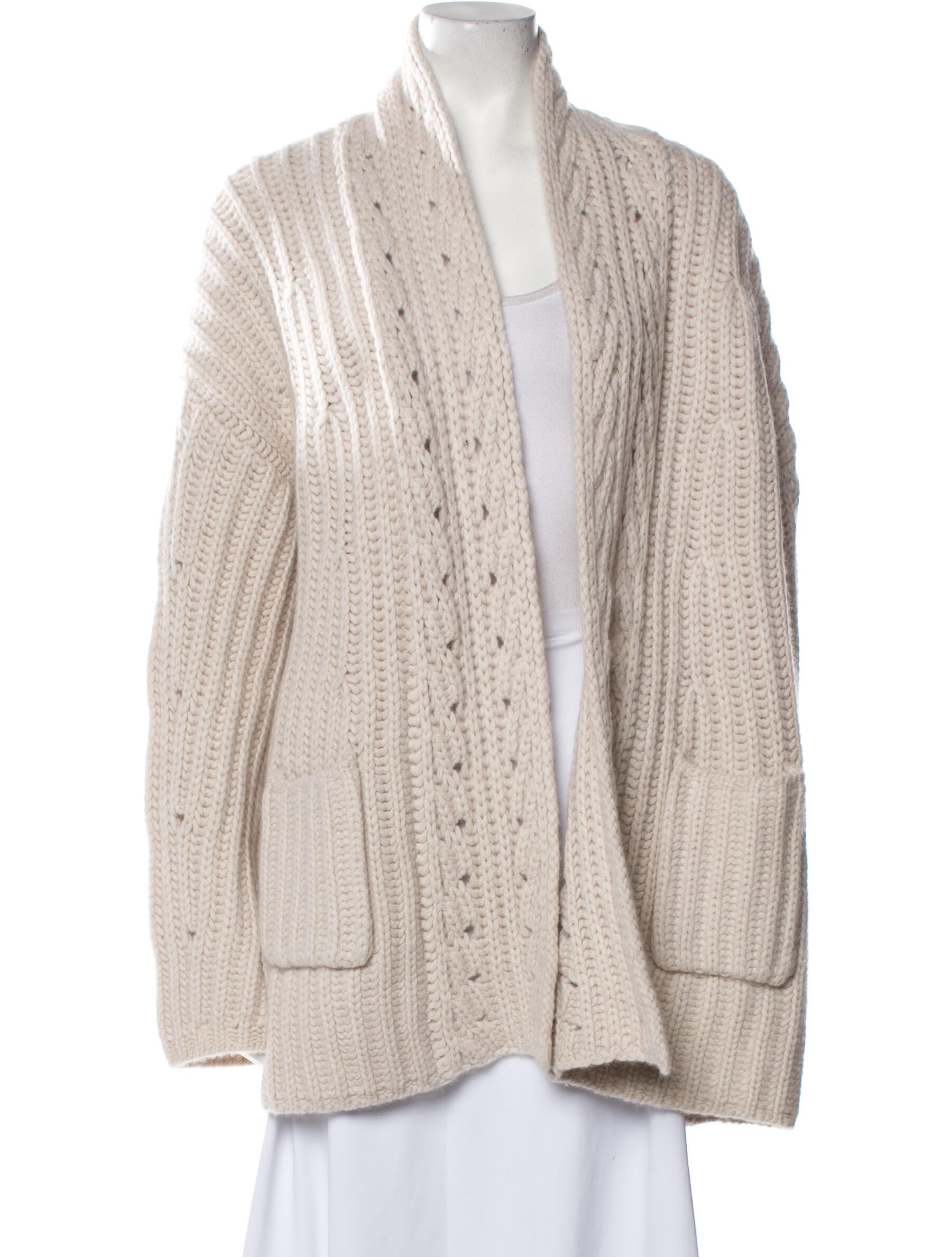 Arch4 Cashmere Open Front Sweater - Neutrals Knitwear, Clothing ...