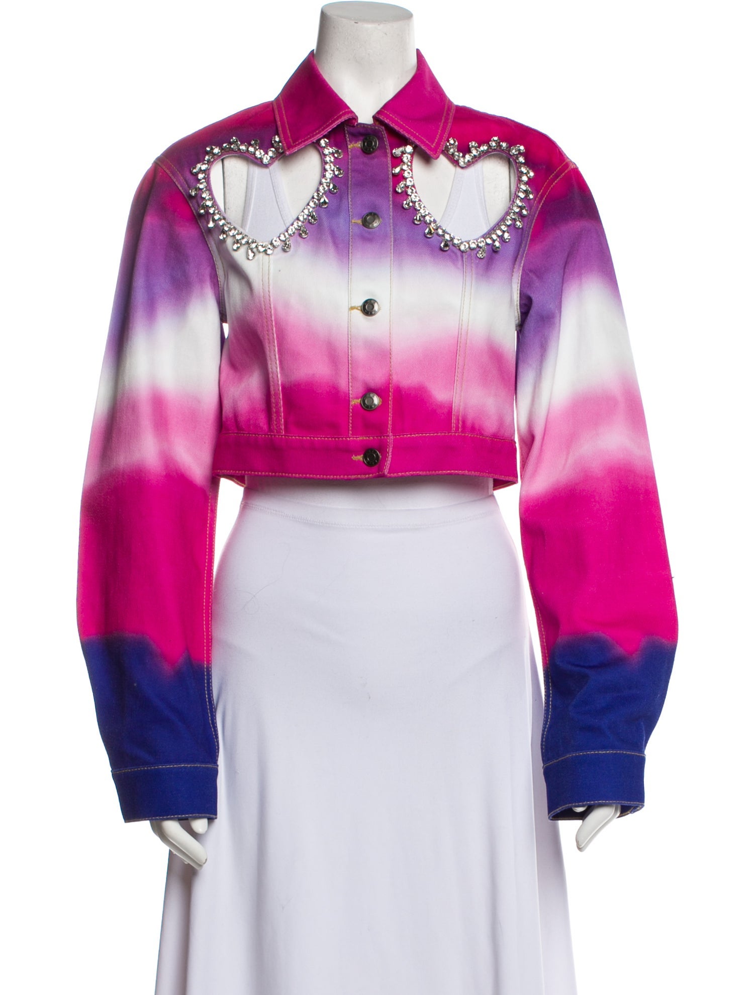 Area Tie-Dye Print Denim Jacket - Pink Jackets, Clothing - AREAL22998 ...