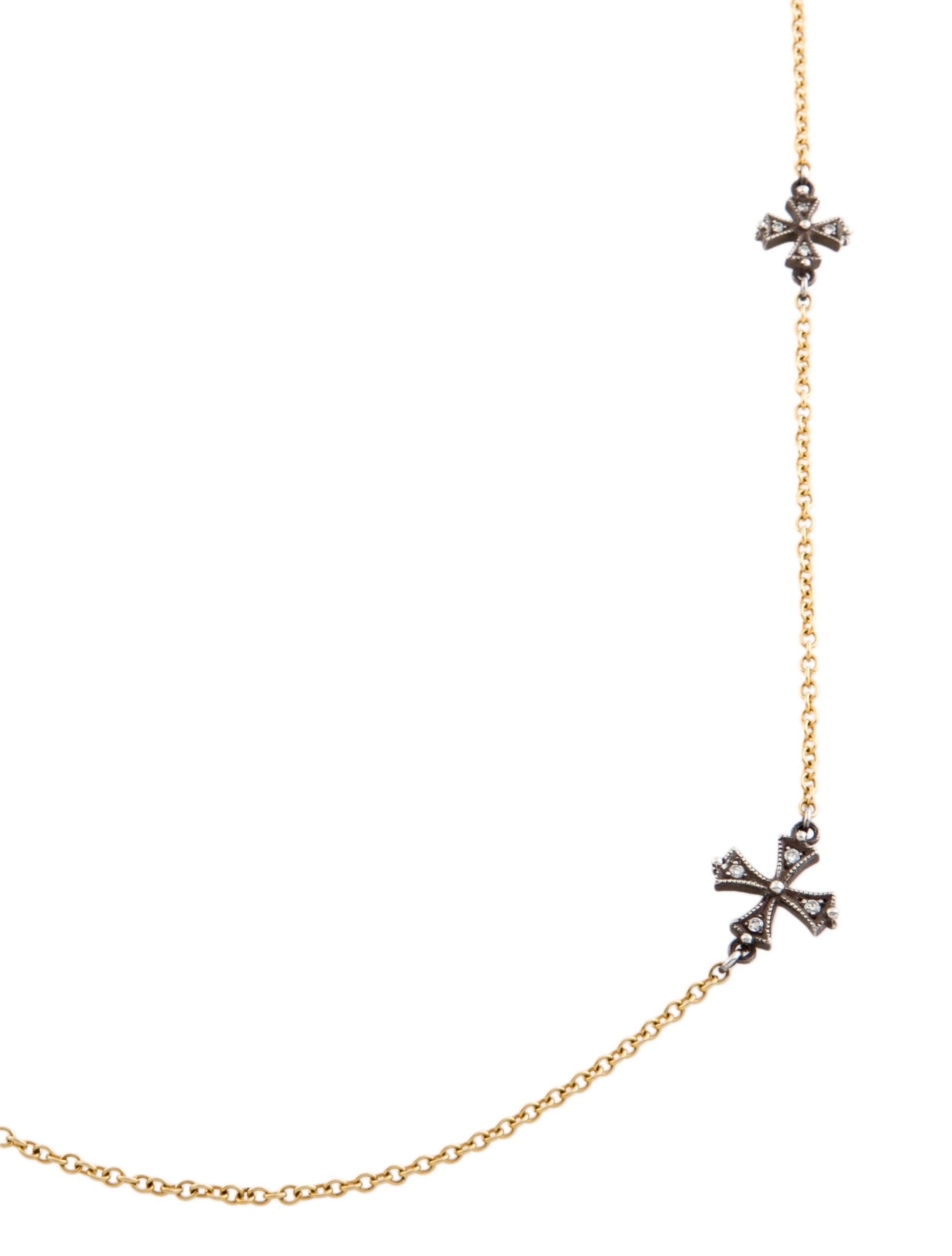 Arman Sarkisyan Two-Tone Diamond Cross Station Necklace - 18K Yellow ...