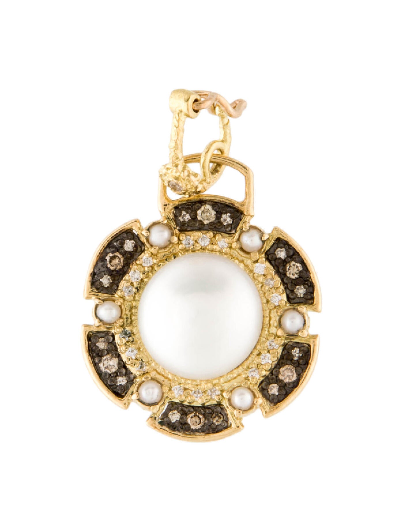Armenta Pearl & Diamond Pendant - 18K Yellow Gold Pendant Necklace ...