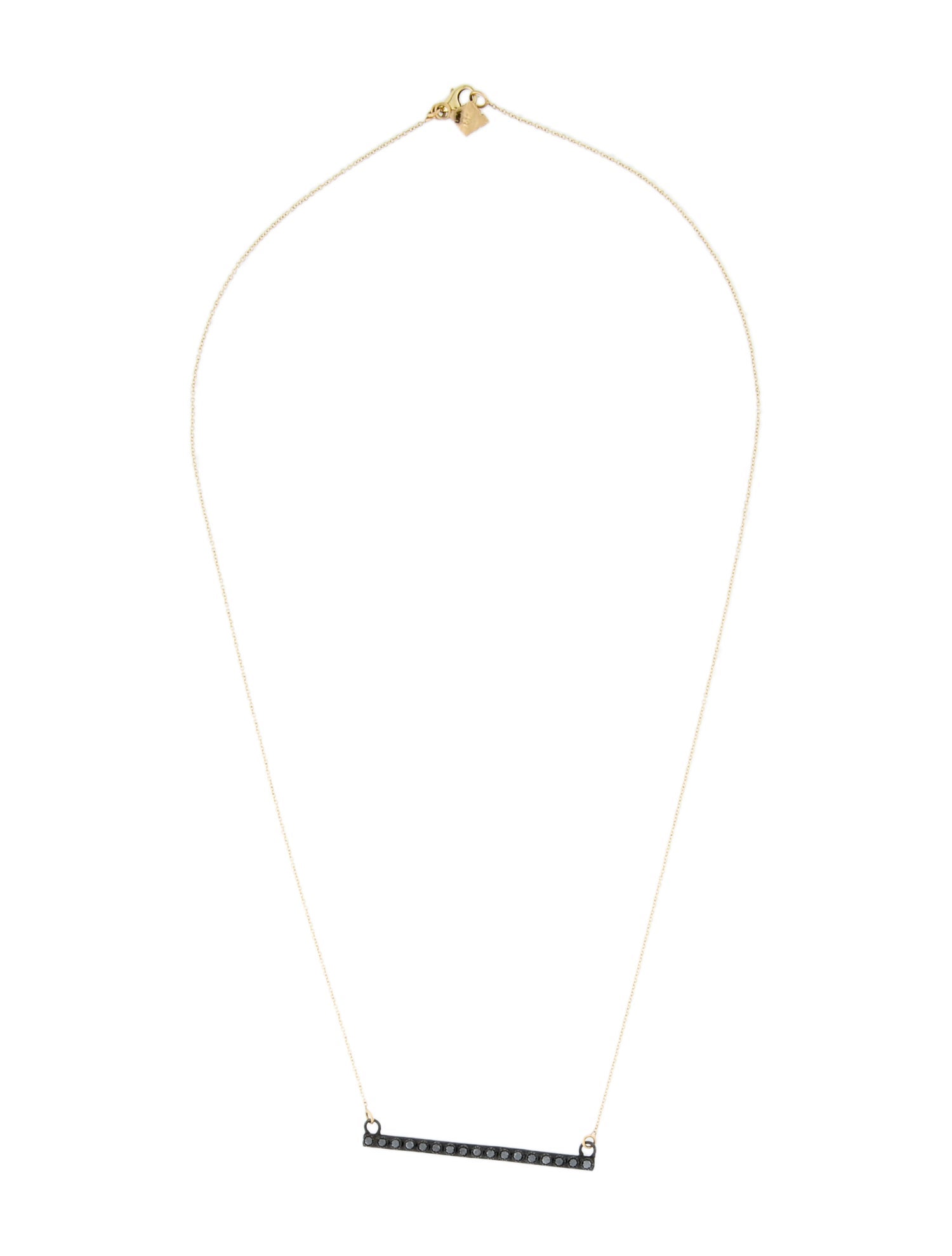 Armenta Diamond Blackened Bar Necklace - 18K Yellow Gold Pendant ...