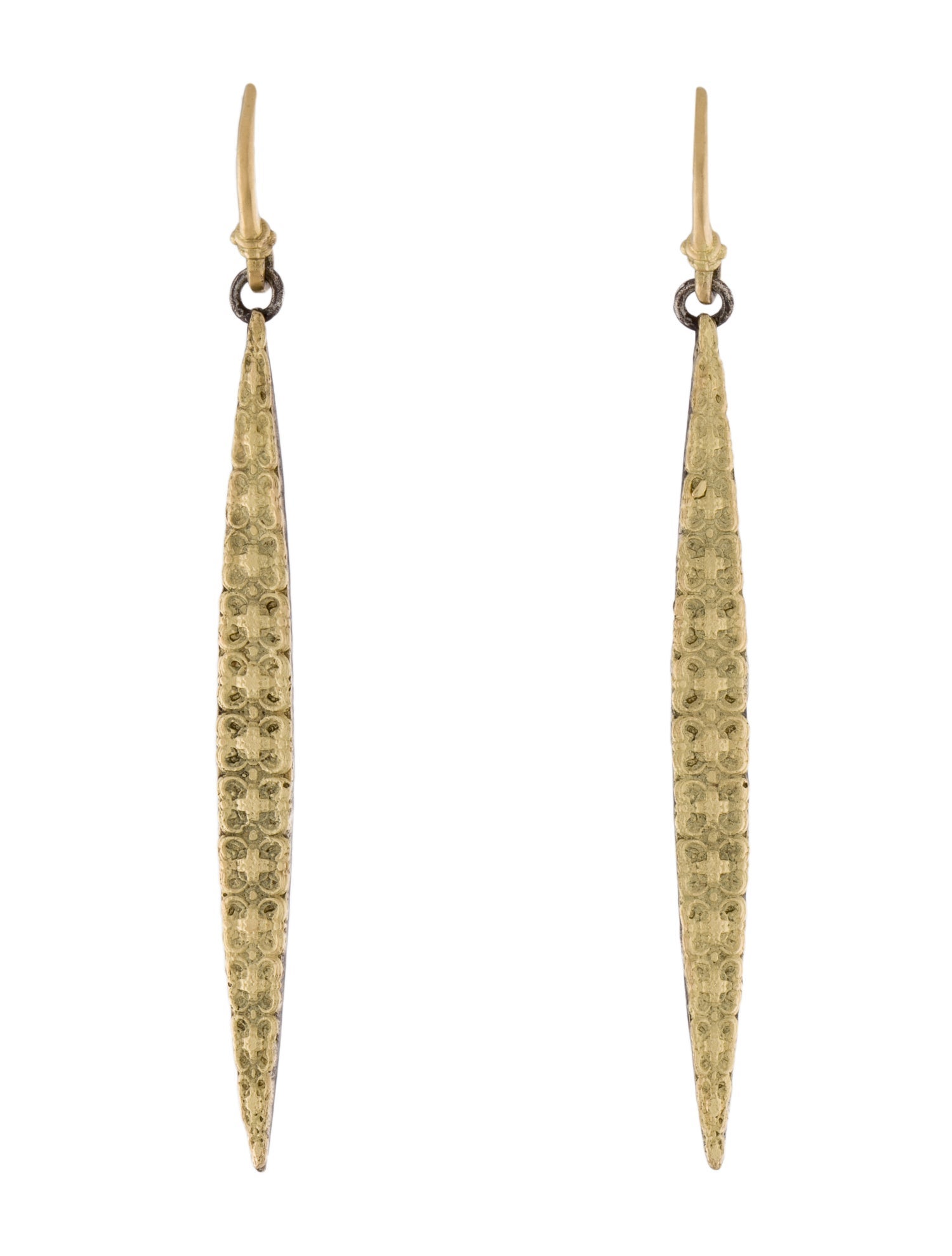 Armenta Midnight Scroll-Carved Marquise Drop Earrings - 18K Yellow Gold ...