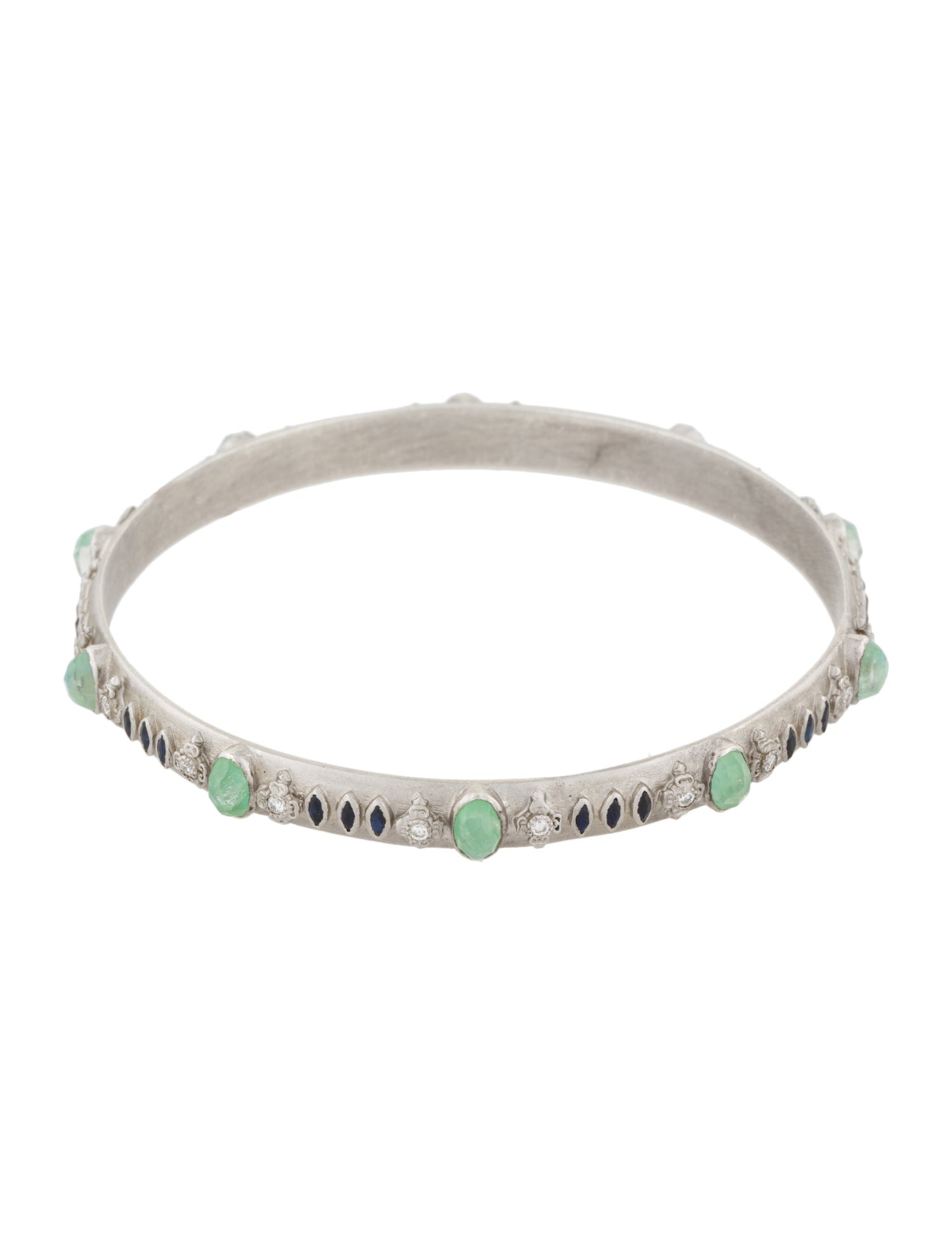 Armenta Moonstone Labradorite, Sapphire, & Diamond Bangle - Sterling ...