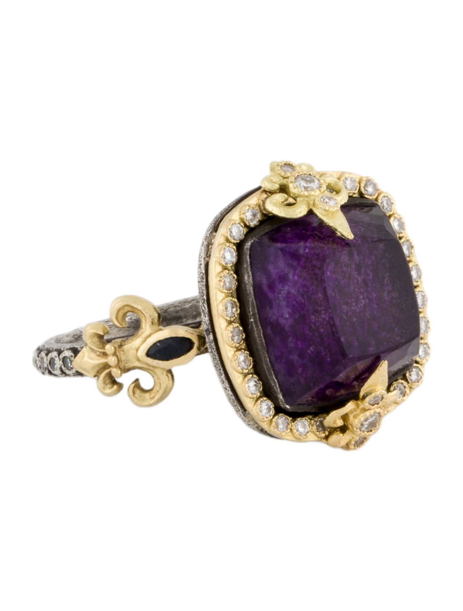 Armenta Quartz Doublet & Diamond Cocktail Ring - Purple, 18K Yellow ...