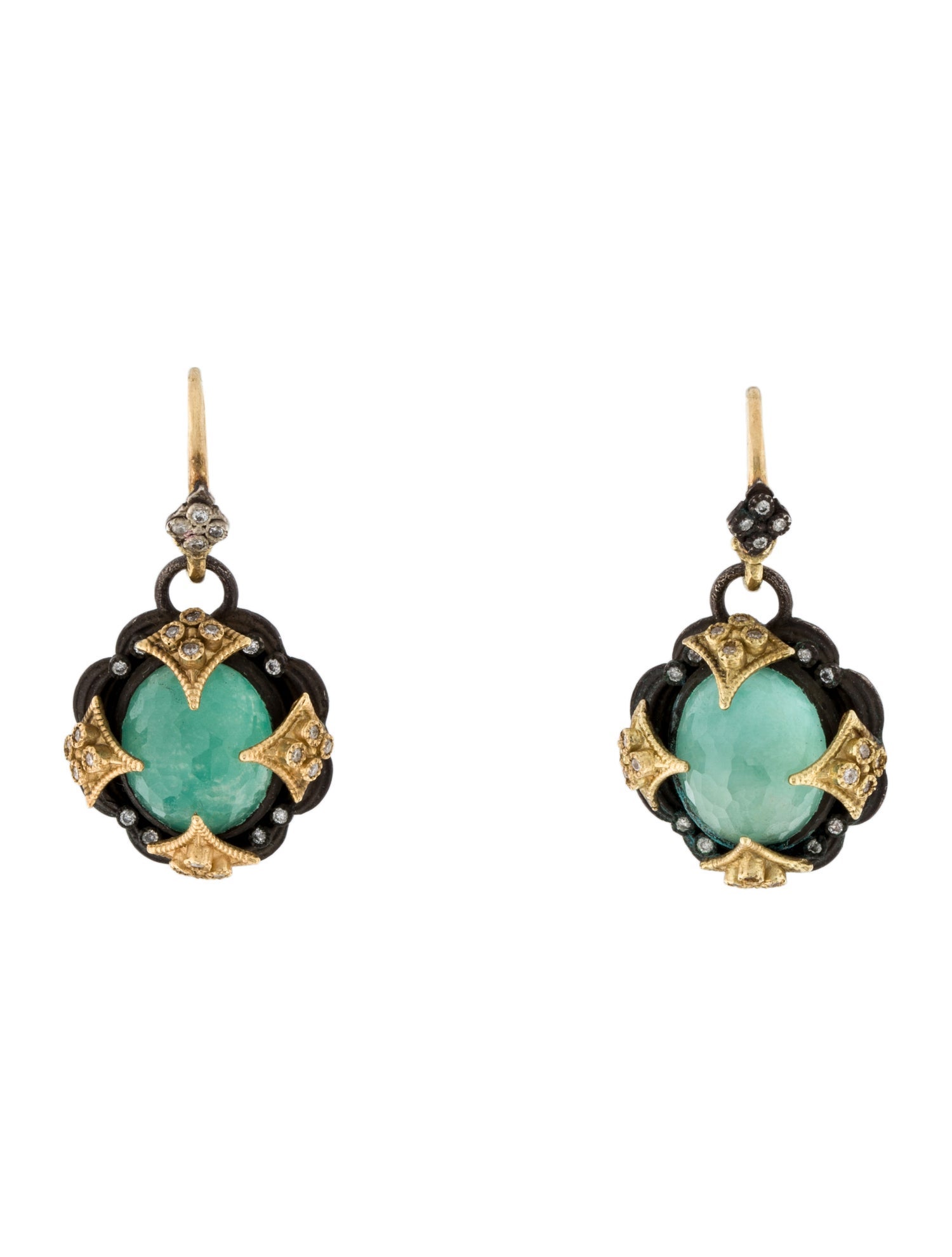 Armenta Turquoise Doublet & Diamond Drop Earrings - 18K Yellow Gold ...