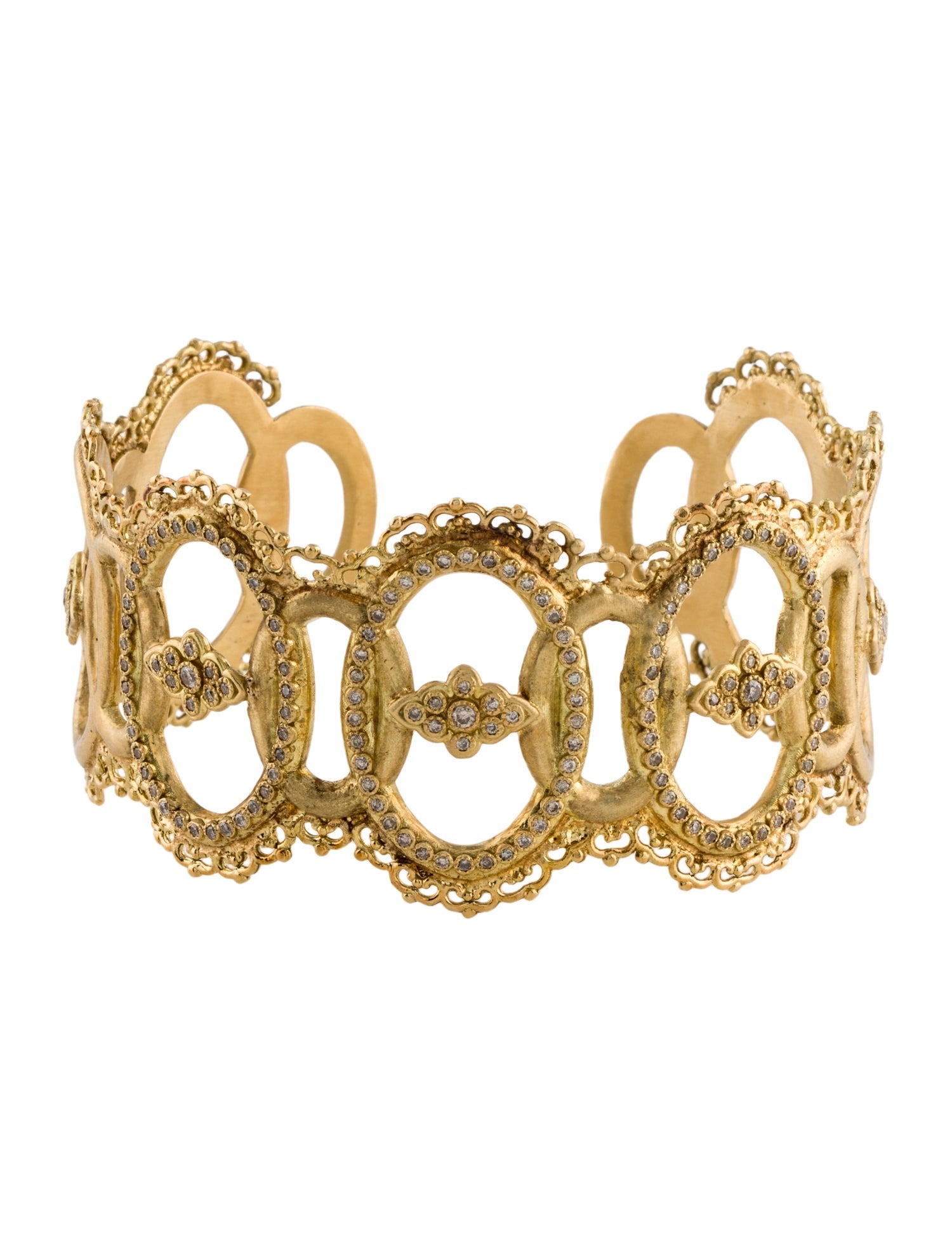 Armenta 18K Diamond Lace Link Cuff Bracelet - 18K Yellow Gold Cuff ...