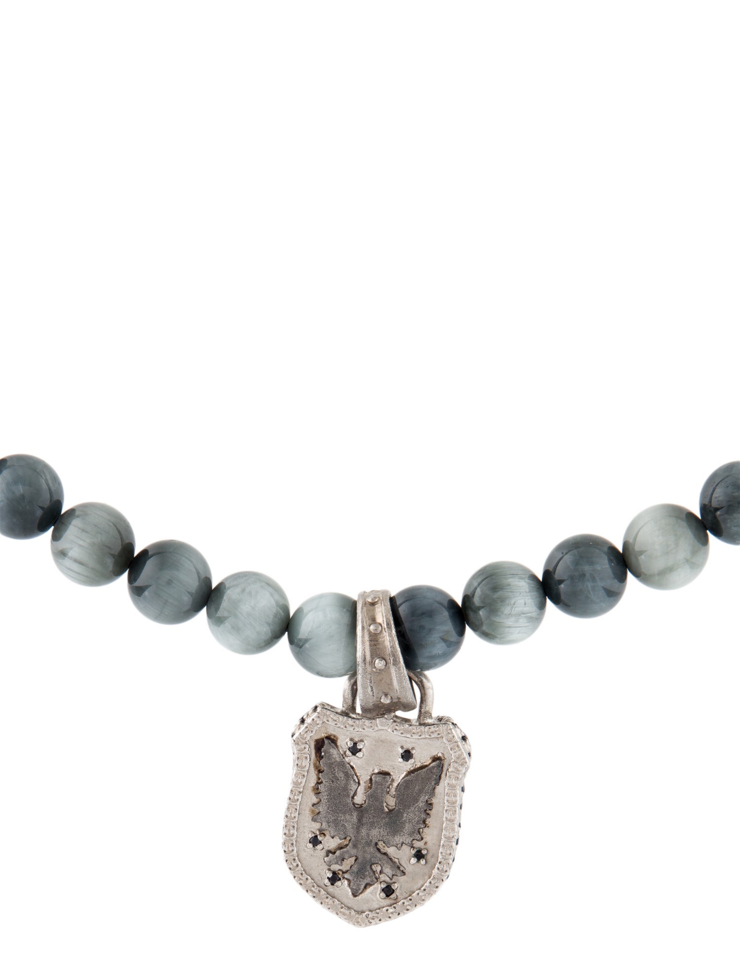 Armenta Hawk's Eye Quartz & Sapphire Bead Strand Necklace - Sterling ...