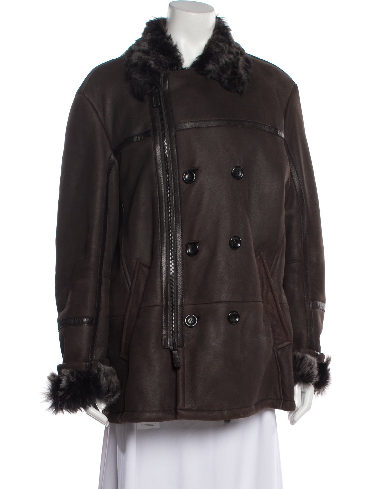 Armani Collezioni Shearling Fur Coat - Brown Coats, Clothing - ARR73268 ...