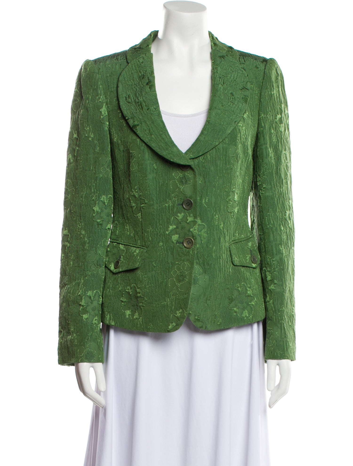 Armani Collezioni Tweed Pattern Evening Jacket - Green Jackets ...
