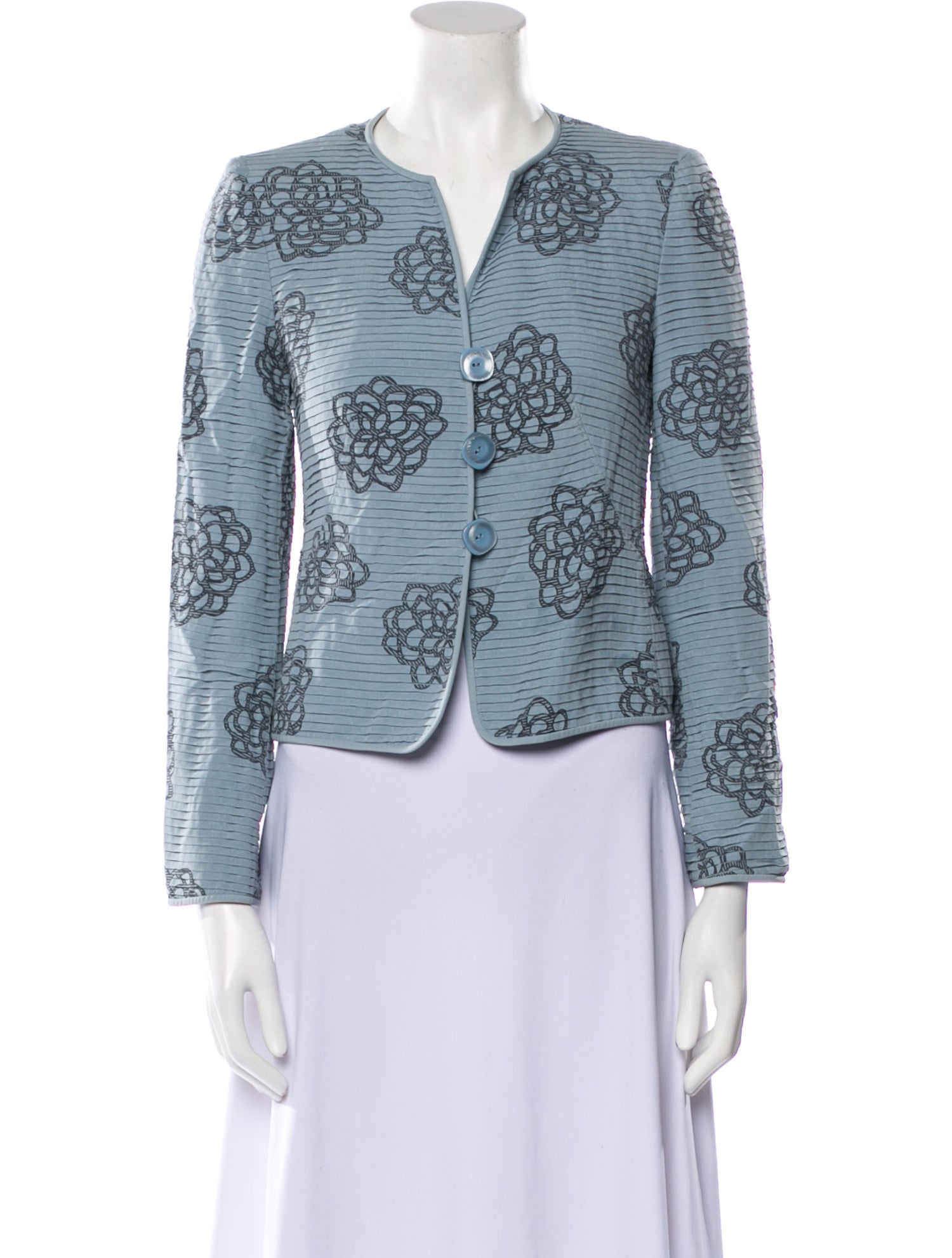 Armani Collezioni Floral Print Evening Jacket - Blue Jackets, Clothing ...