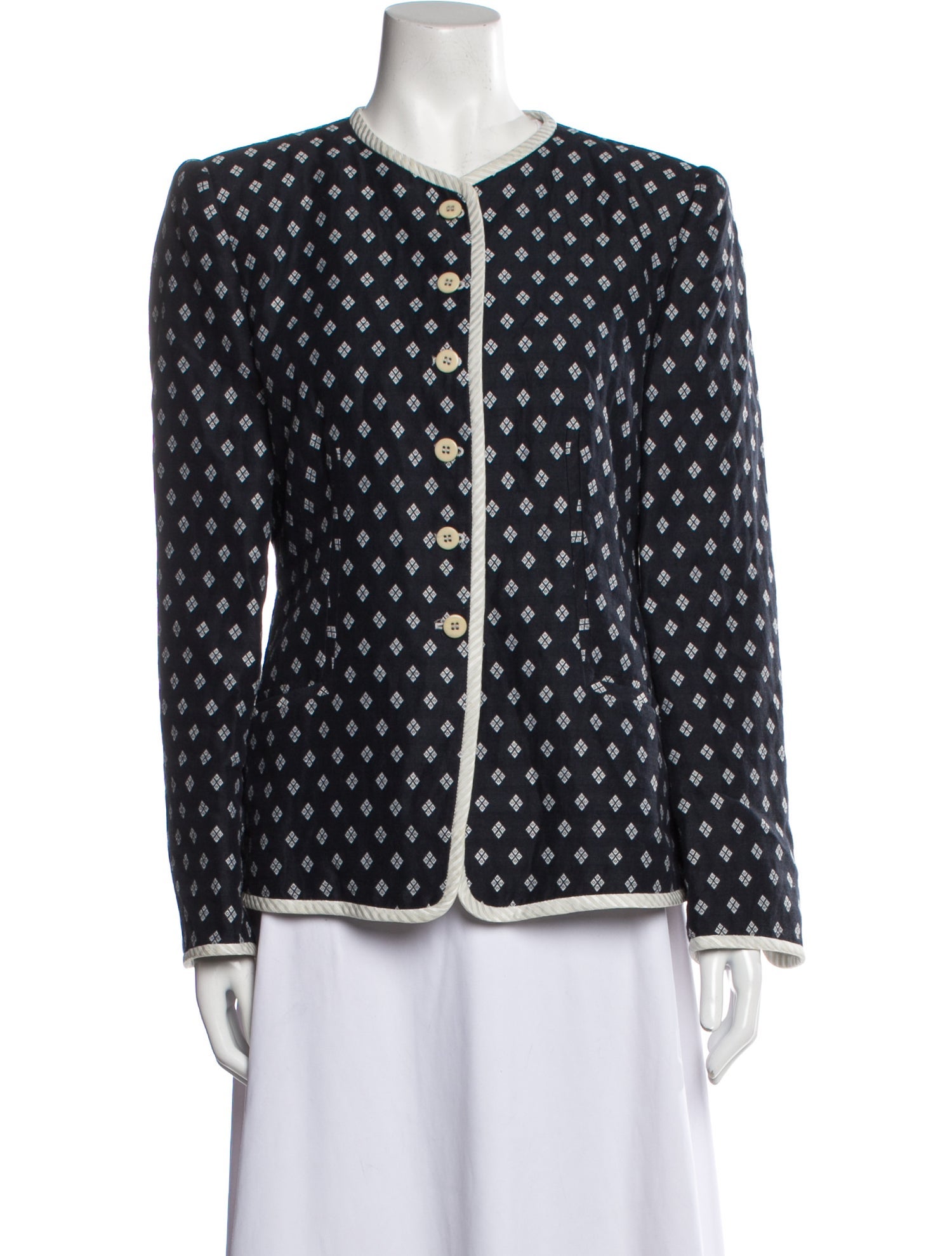 Armani Collezioni Printed Jacket - Blue Jackets, Clothing - ARR77482 ...