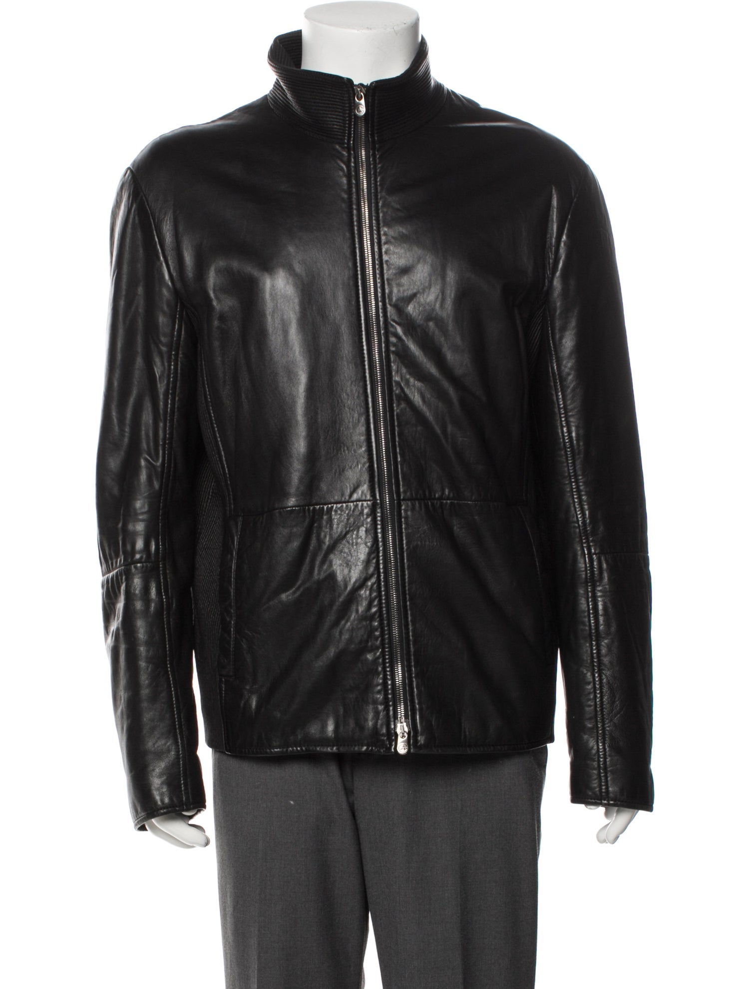 Armani Collezioni Leather Moto Jacket - Black Outerwear, Clothing - ARR78684 | The RealReal
