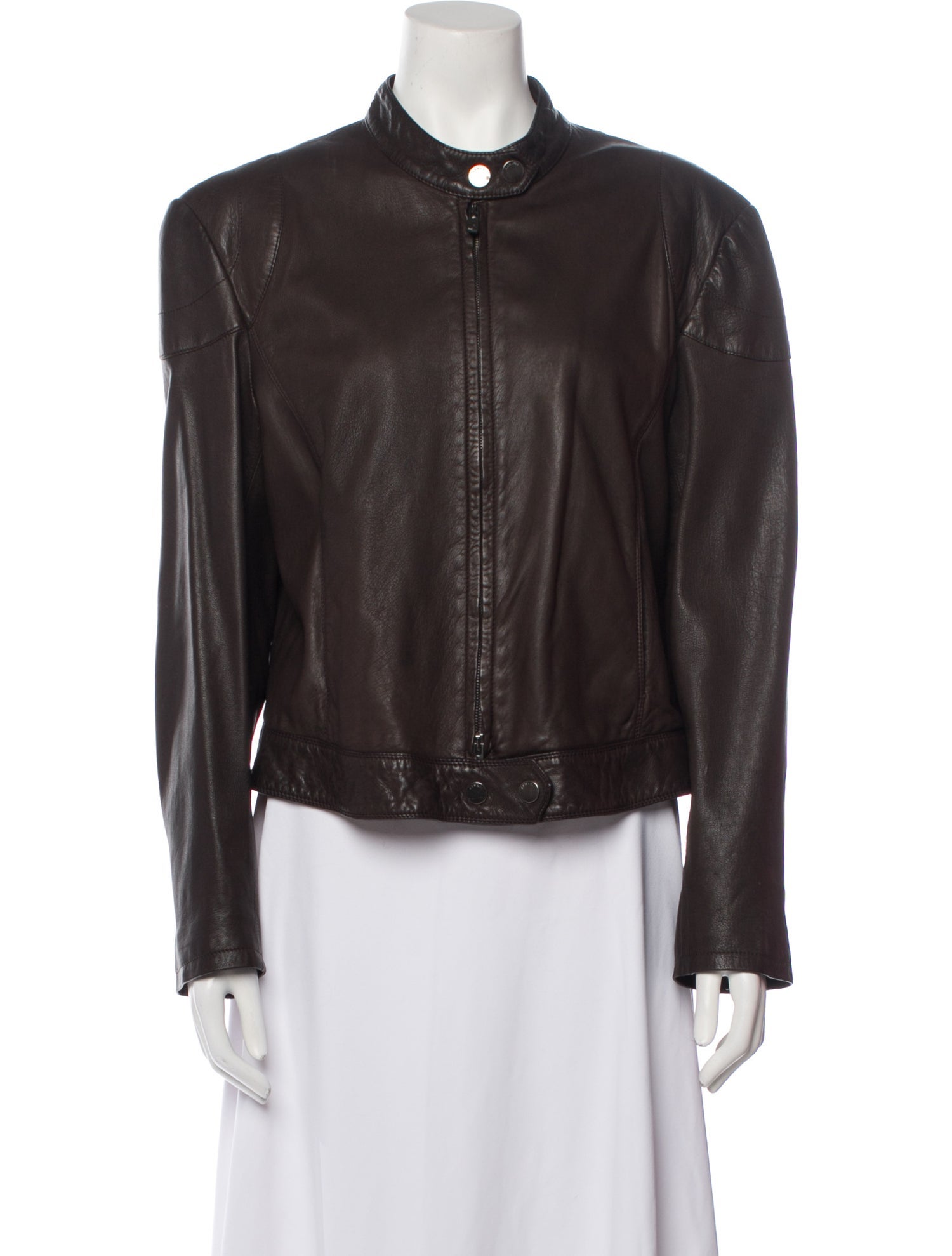 Armani Collezioni Biker Jacket - Brown Jackets, Clothing - ARR87824 ...